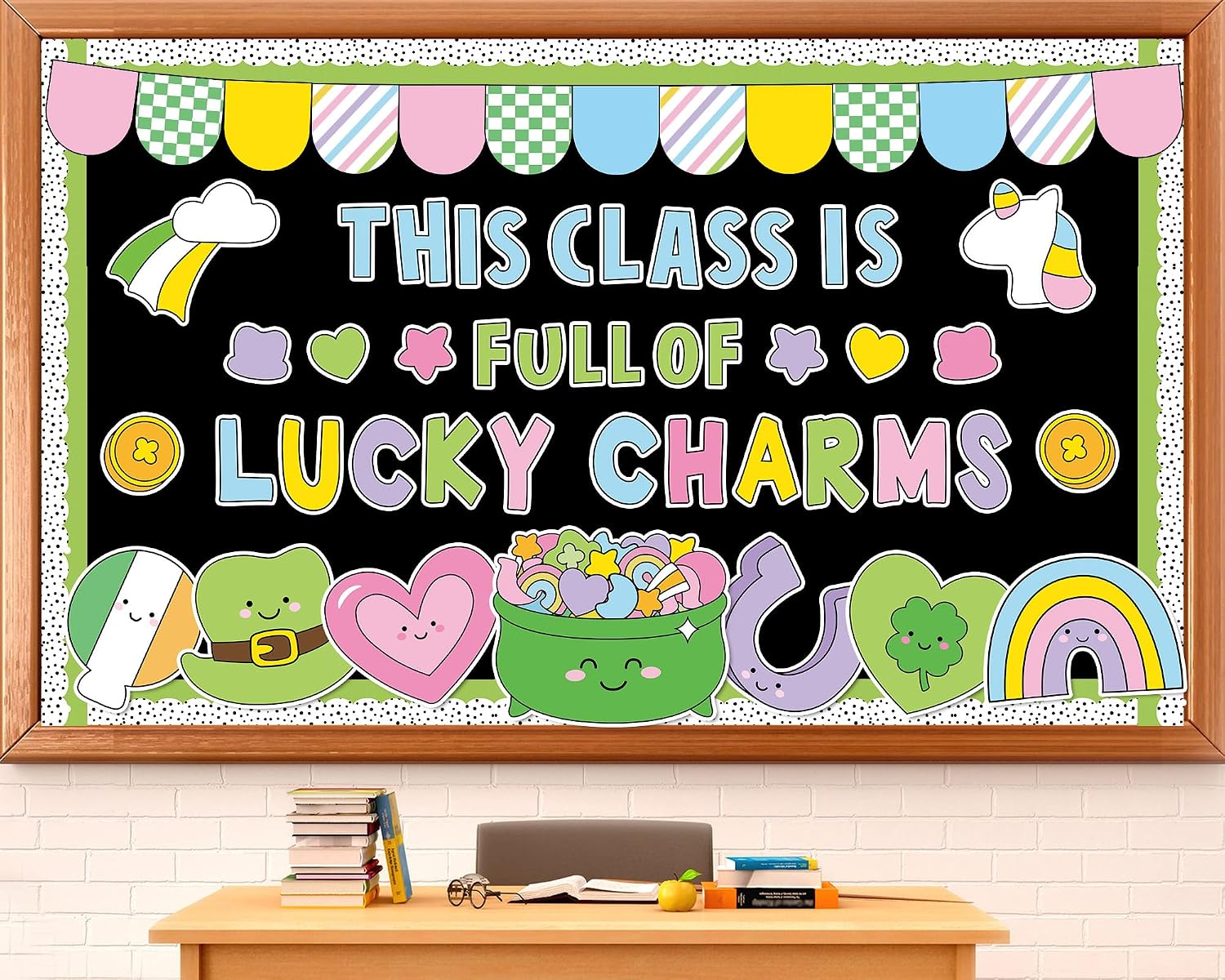 Amazon.com: St. Patrick's Day Bulletin Board Decoration Lucky Shamrock ...