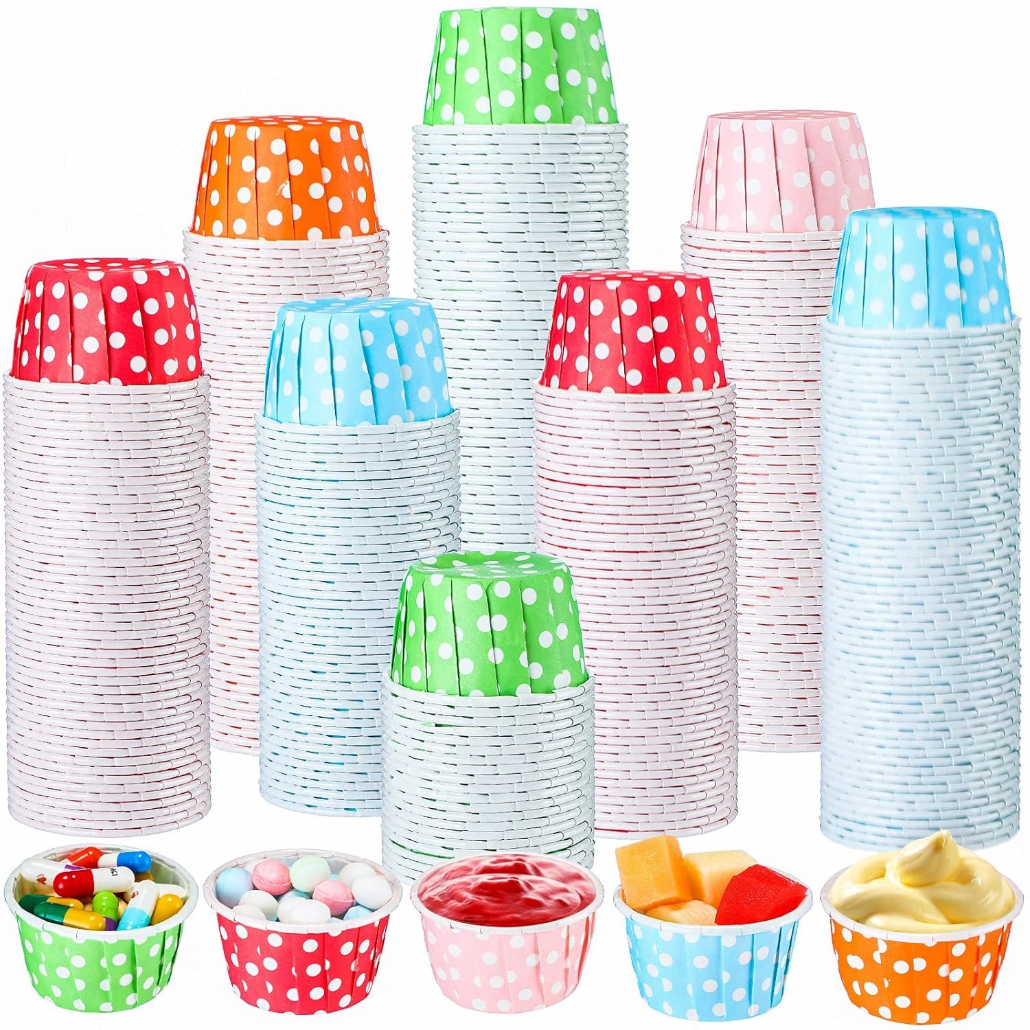 Nuogo 500 Pcs 1.5 oz Disposable Souffle Cups Mini Paper Taster Cups ...