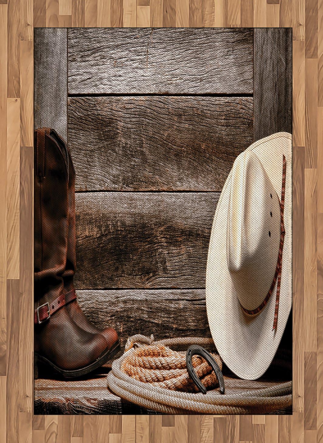 Amazon.com: Lunarable Western Area Rug, American West Rodeo Traditional ...