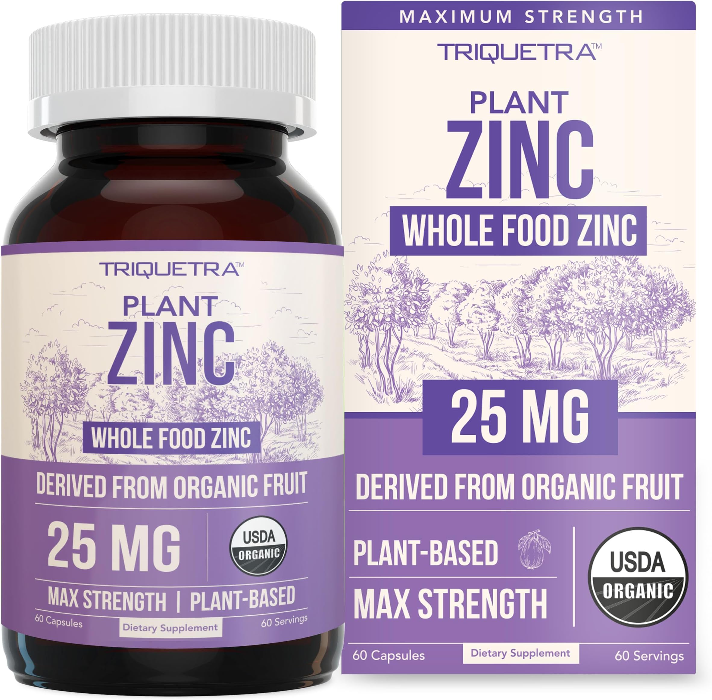 Amazon.com: Organic Zinc 25 mg | Whole Food Zinc Supplements | Derived ...