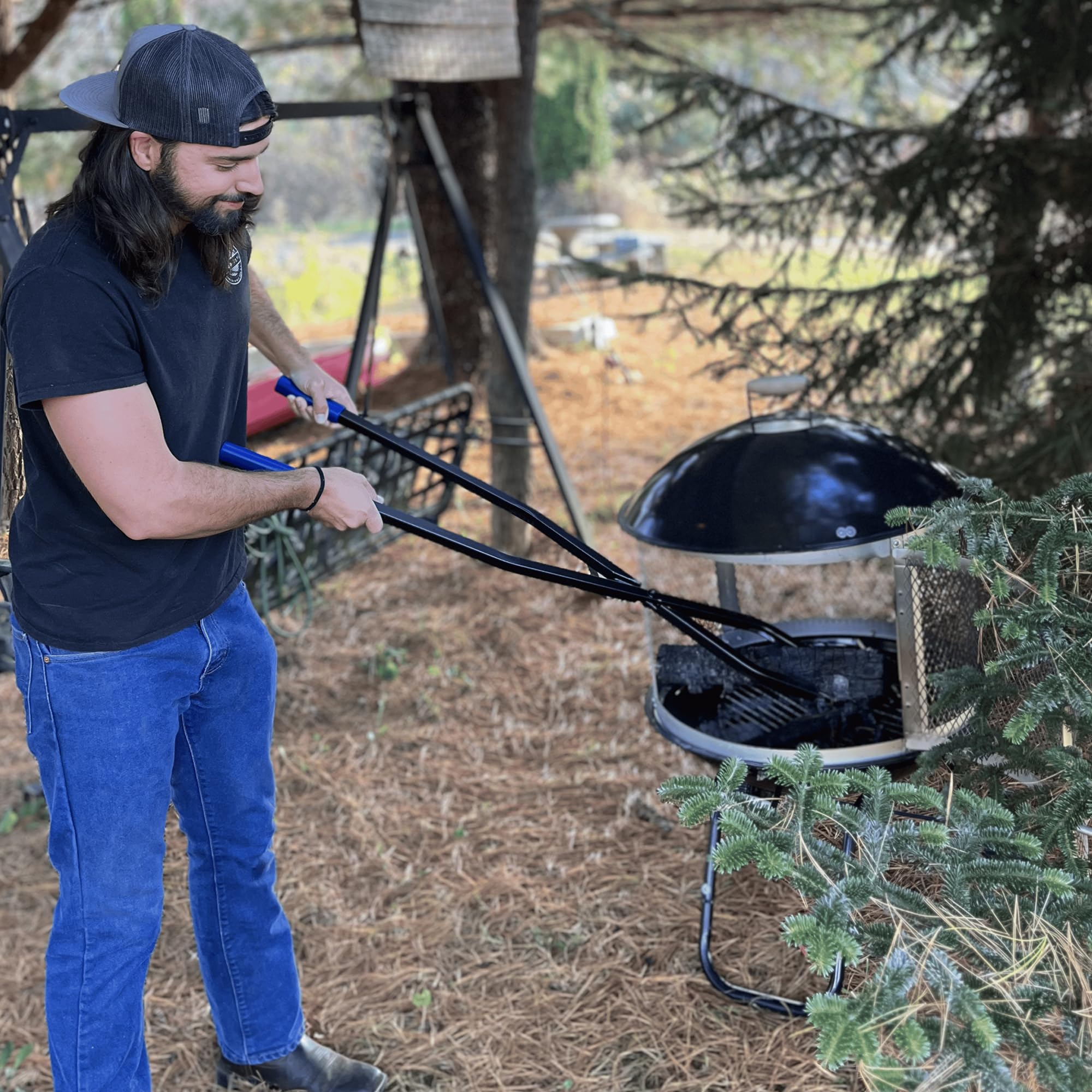 Snapklik.com : 40 Fire Tongs For Fire Pit Heavy Duty Firewood Grabber ...