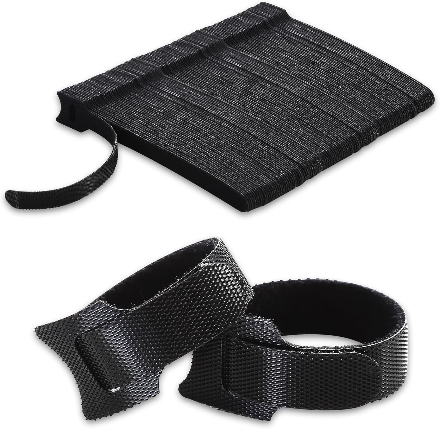 150-Pack Black Adjustable Reusable Cable Straps - Effortless Cable Tidy ...