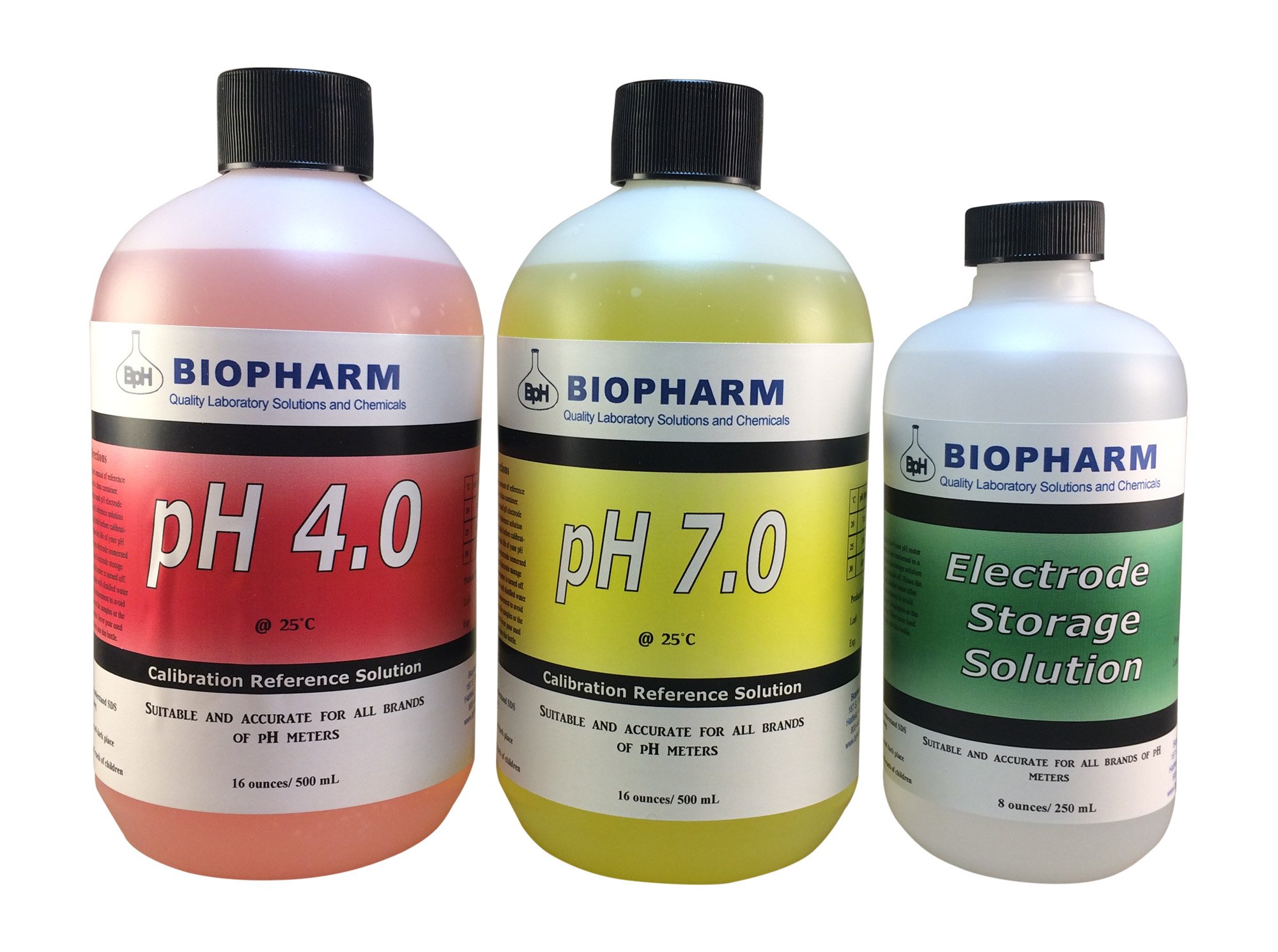 pH Buffer Calibration Kit 3-Pack: one 500 mL (1.06 Pint) Bottle of pH 4 ...