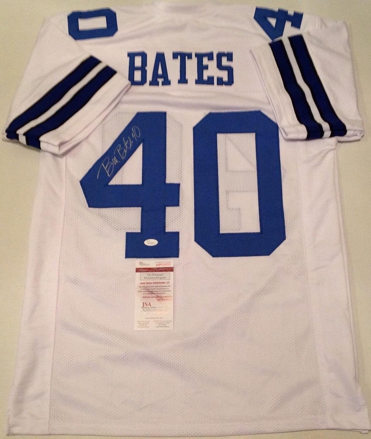 Bill Bates Autographed Jersey - White Custom W Coa!! - JSA Certified ...