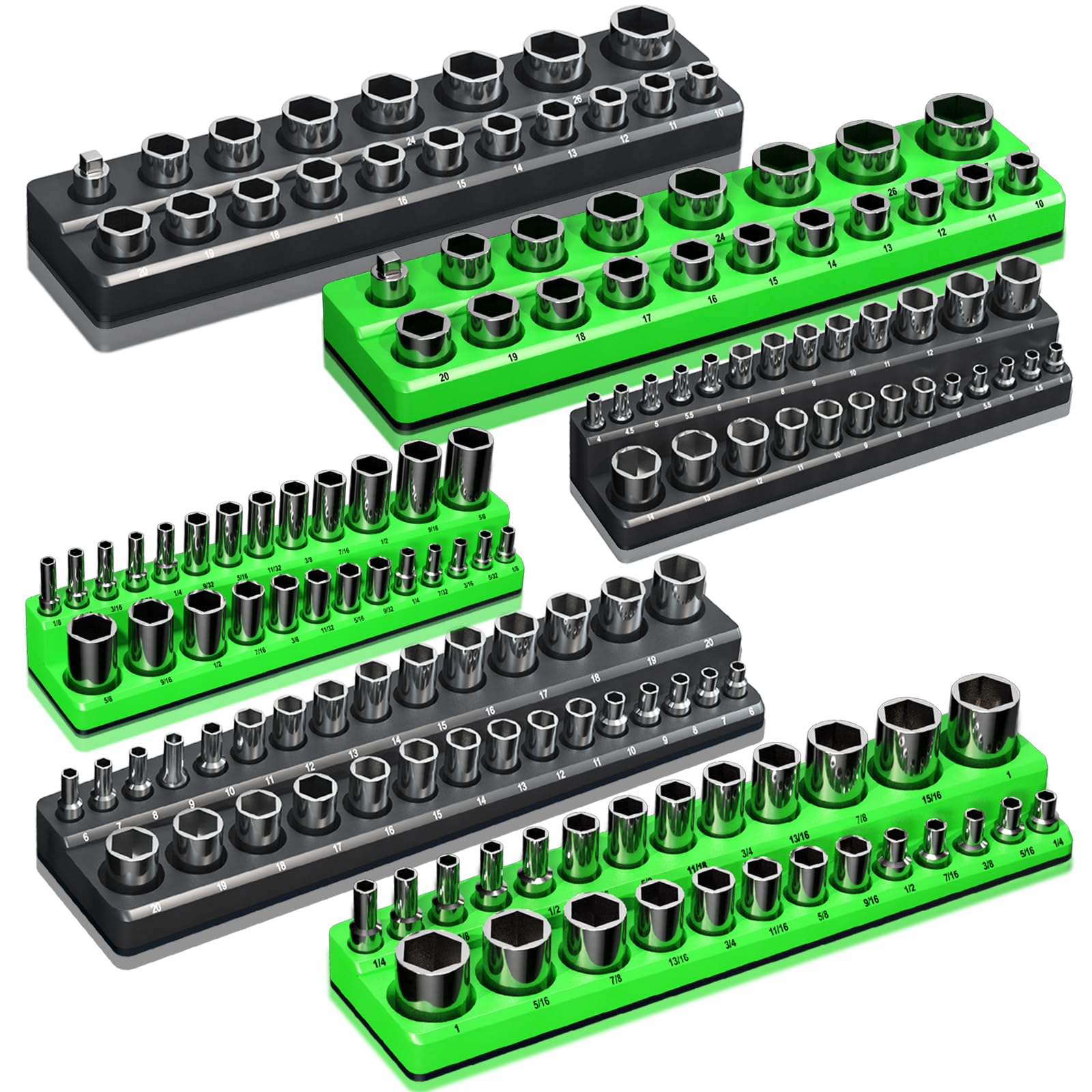 Amazon.com: Magnetic Socket Organizer Holder Set For Tool Box Drawer ...
