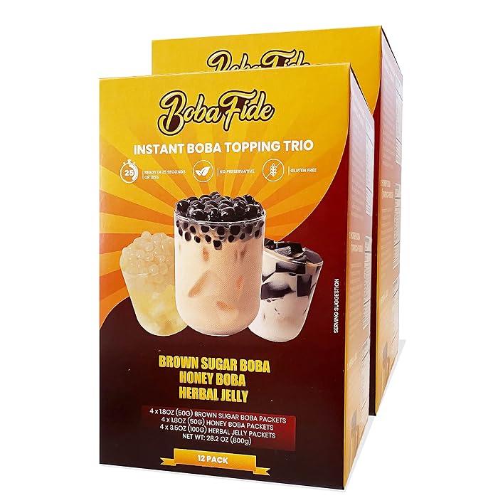 Buy Boba Fide Boba Tea Topping Trio - Brown Sugar Boba Pearls, Honey ...
