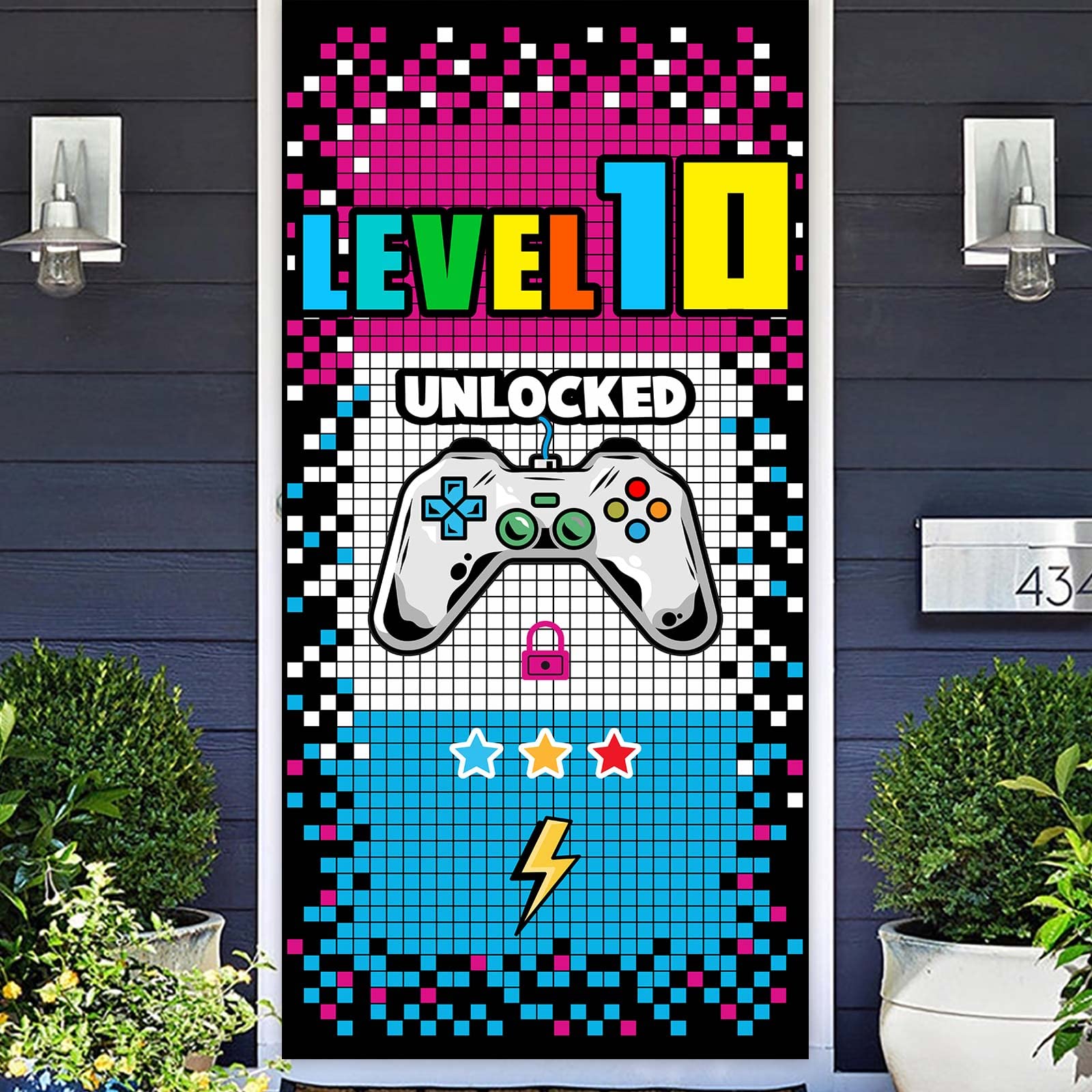 Amazon.com : Level 10 Unlocked Happy 10th Birthday Level Up Banner ...