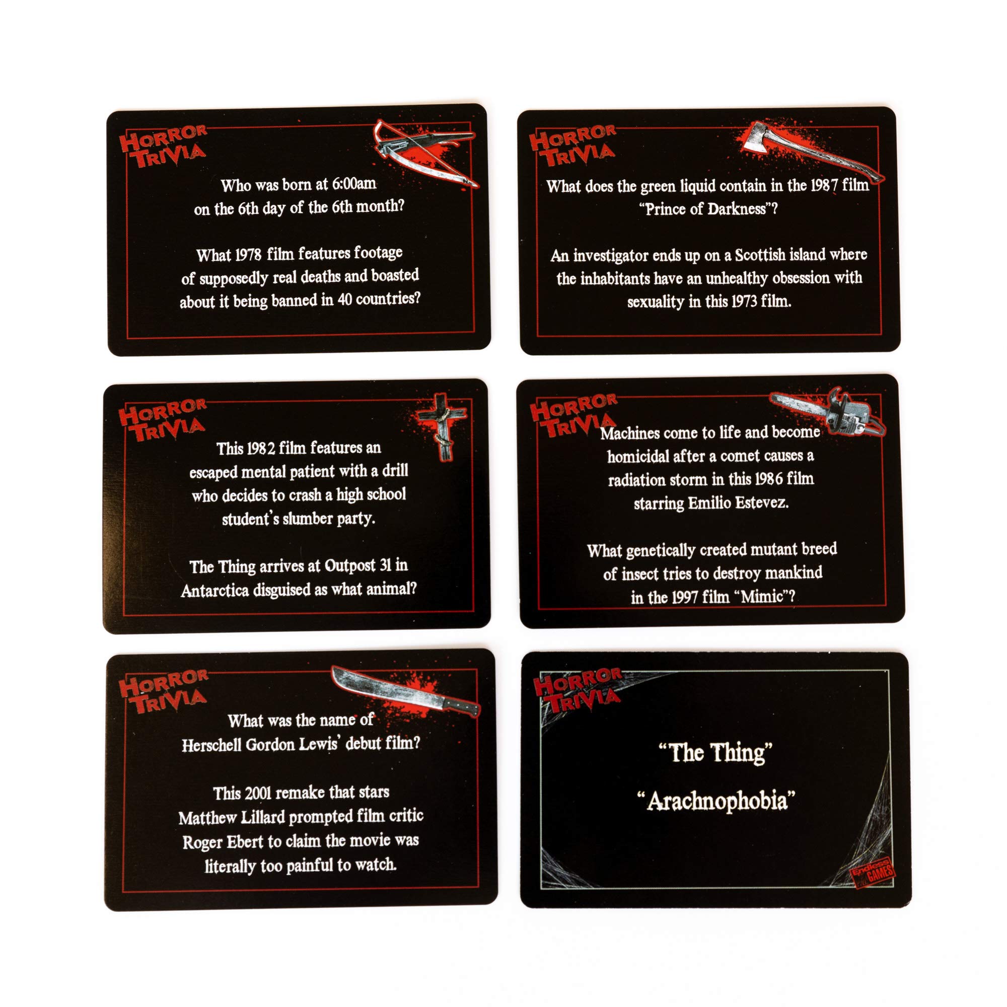 Snapklik.com : Endless Games Horror Trivia Card Game - Test Your ...