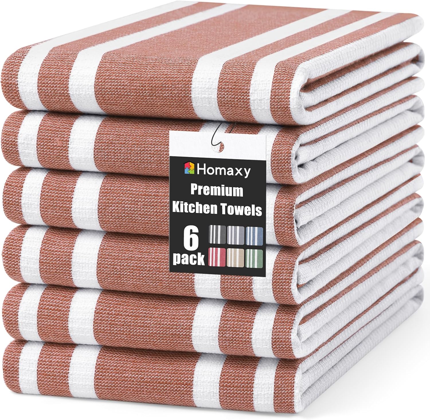 Amazon.com: Homaxy Premium Kitchen Towels 18”x 28”, Large Cotton 380 ...