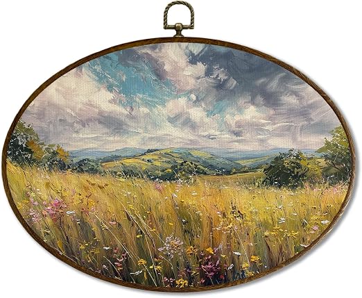 Amazon.com: JQF Vintage Cottagecore Landscape Oval Wall Decor, Country ...