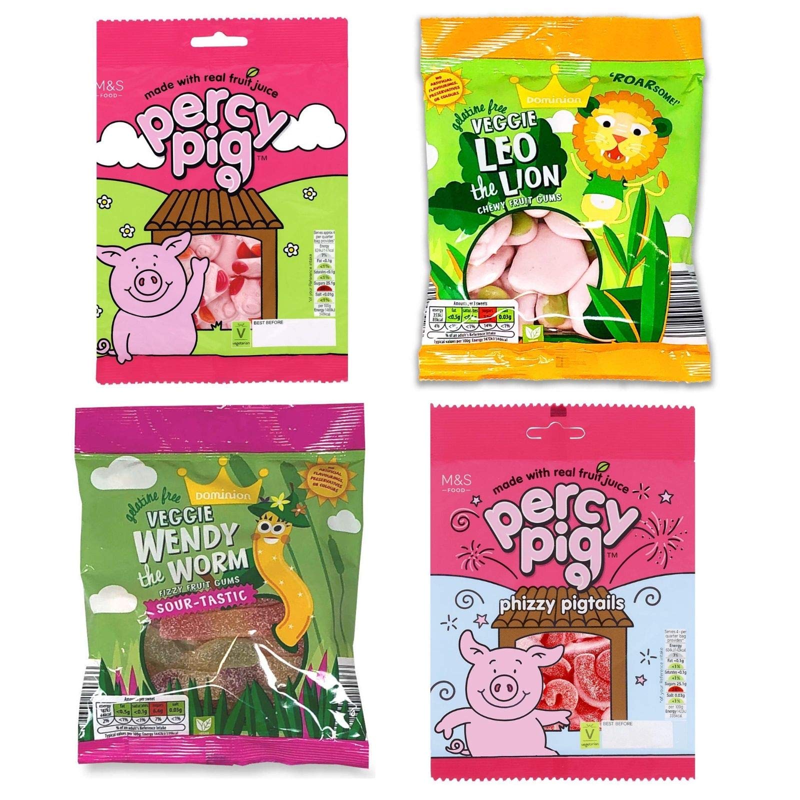 Buy M&S Percy Pig Fruit Gums | M&S Percy Pig Phizzy Pigtails | Dominion ...