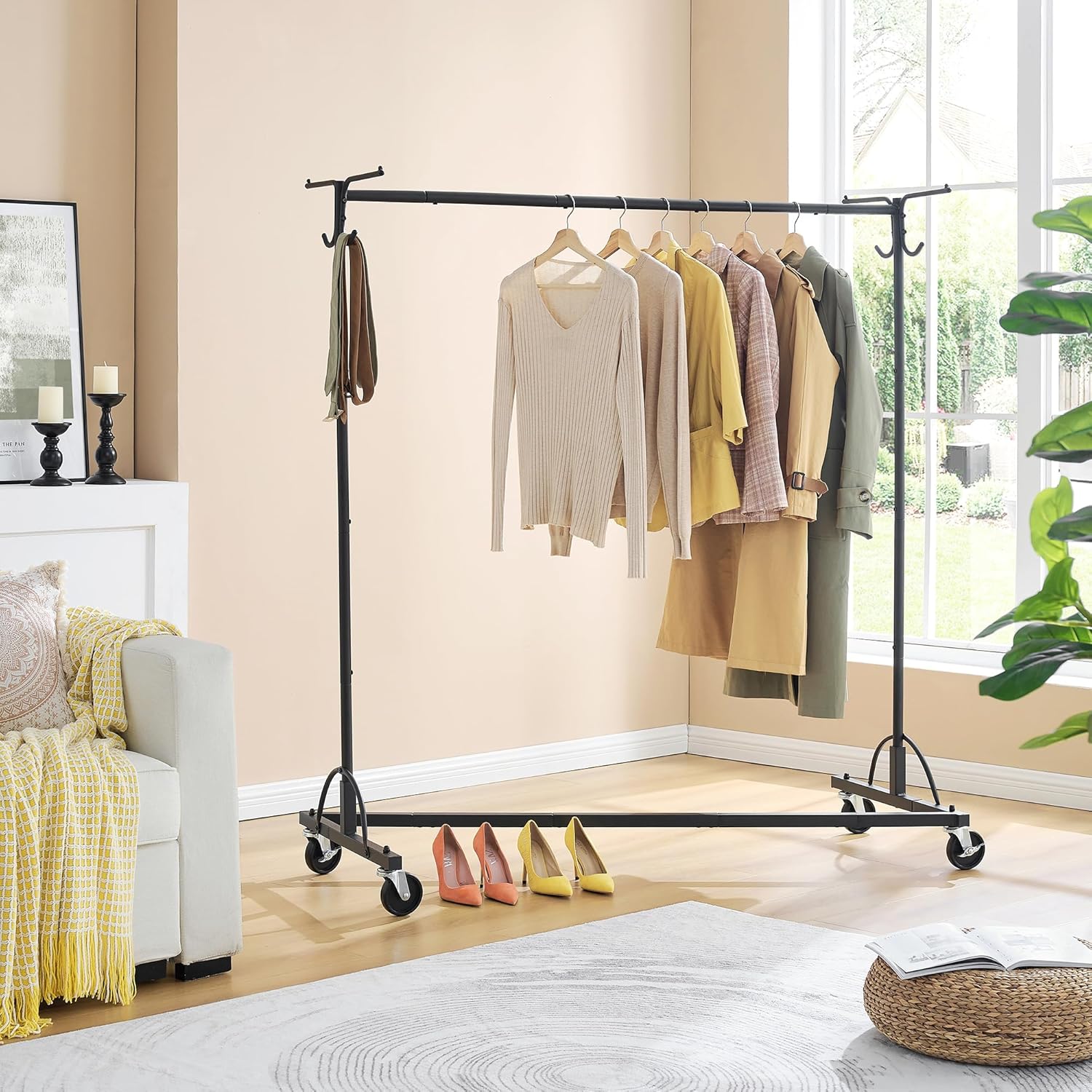 Hoctieon Perchero Z con tapa, perchero industrial con base en Z ...