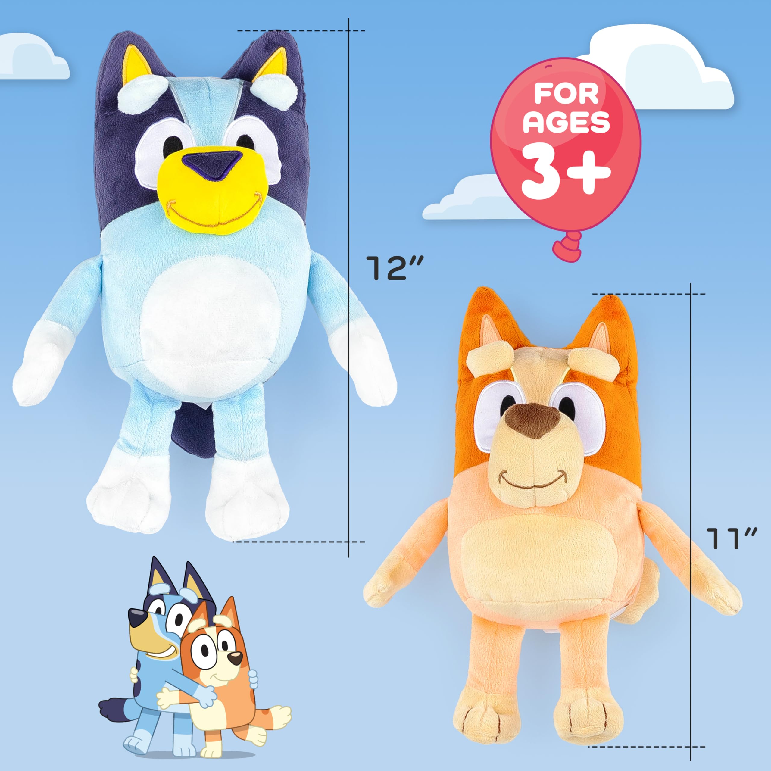 Snapklik.com : Bluey & Bingo Plush Pillow Buddy Set - Super Soft ...