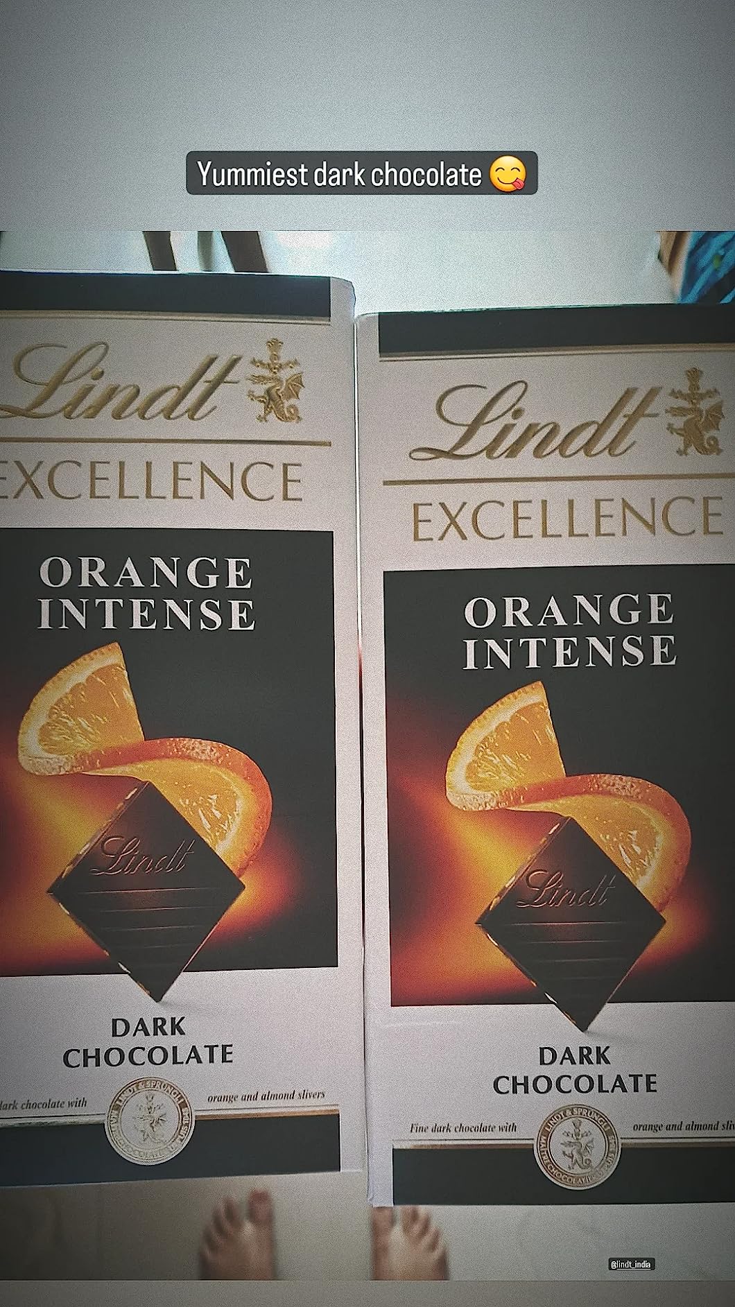Lindt Excellence Orange Intense Dark Chocolate, 3.53 oz100 g, 2 Pack ...
