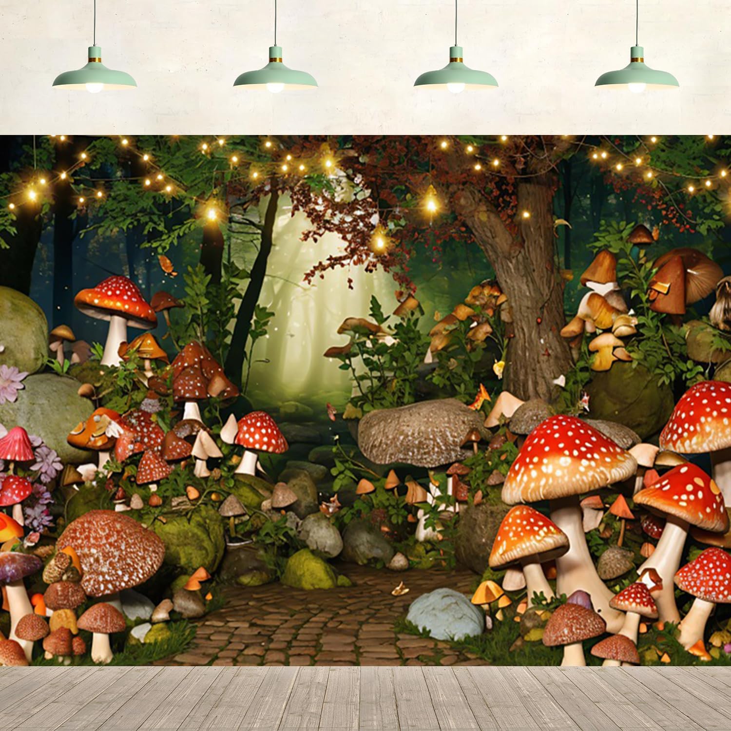 Amazon.com : 12x10ft Enchanted Forest Backdrop Magic Mushroom Garden ...