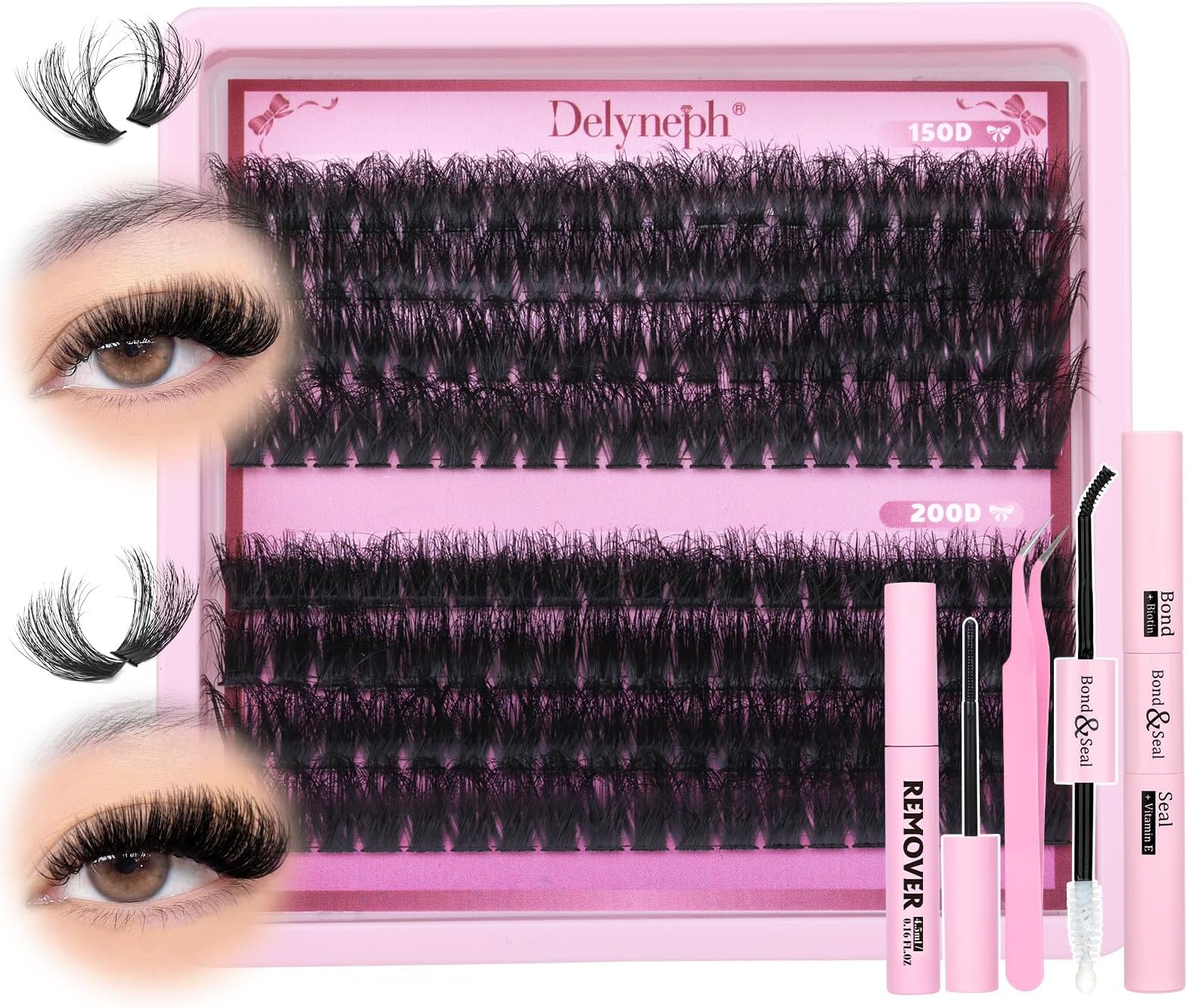Amazon.com: Lash Extension Kit Lash Clusters Kit Thick Eyelash Clusters ...