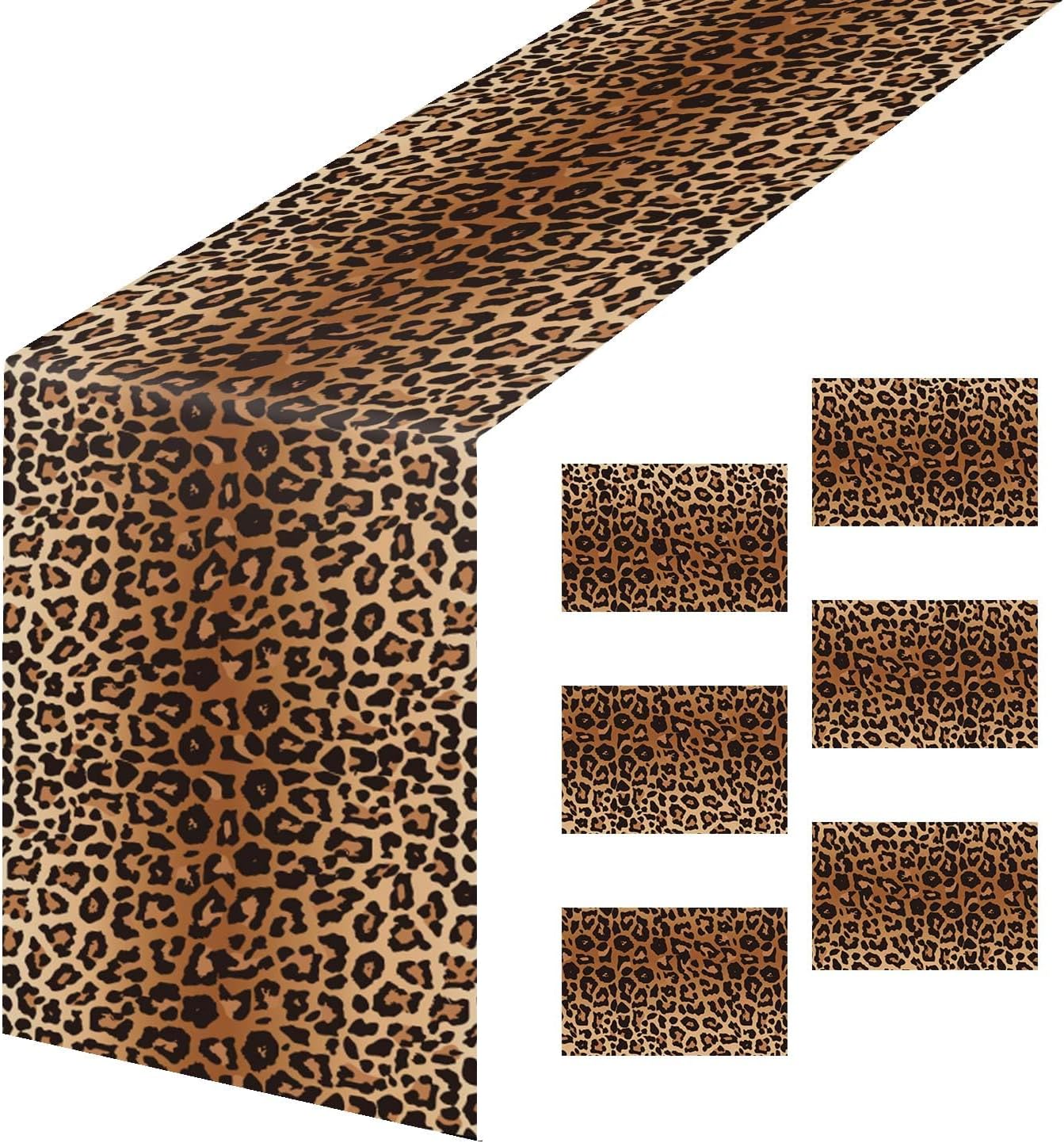 Amazon.com: AVXINSOK 6 Pcs Leopard Print Table Runner Plastic 14 x 108 ...