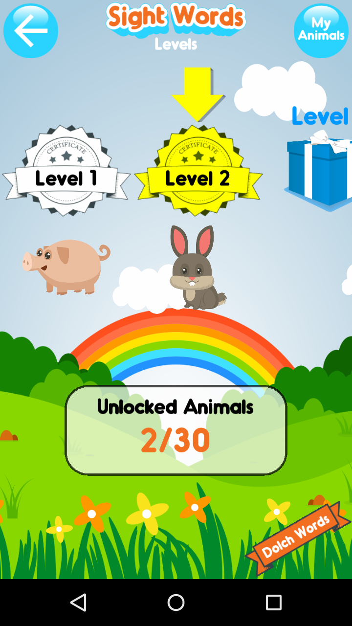 Sight Words Animal Friends - Rapid Word Learning - App on Amazon Appstore