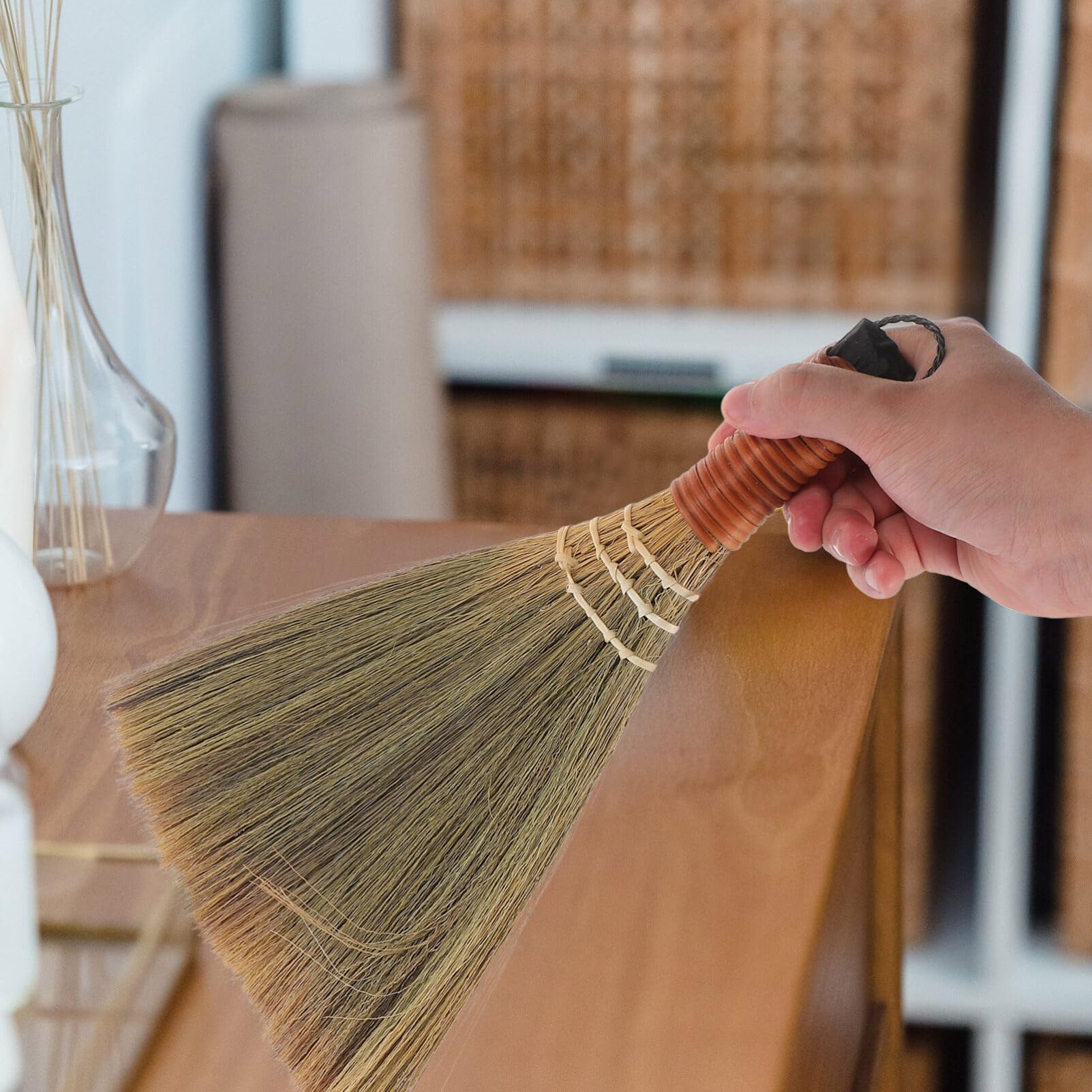 Asian Short Broom Natural Whisk Sweeping Hand Handle Broom Vietnamese