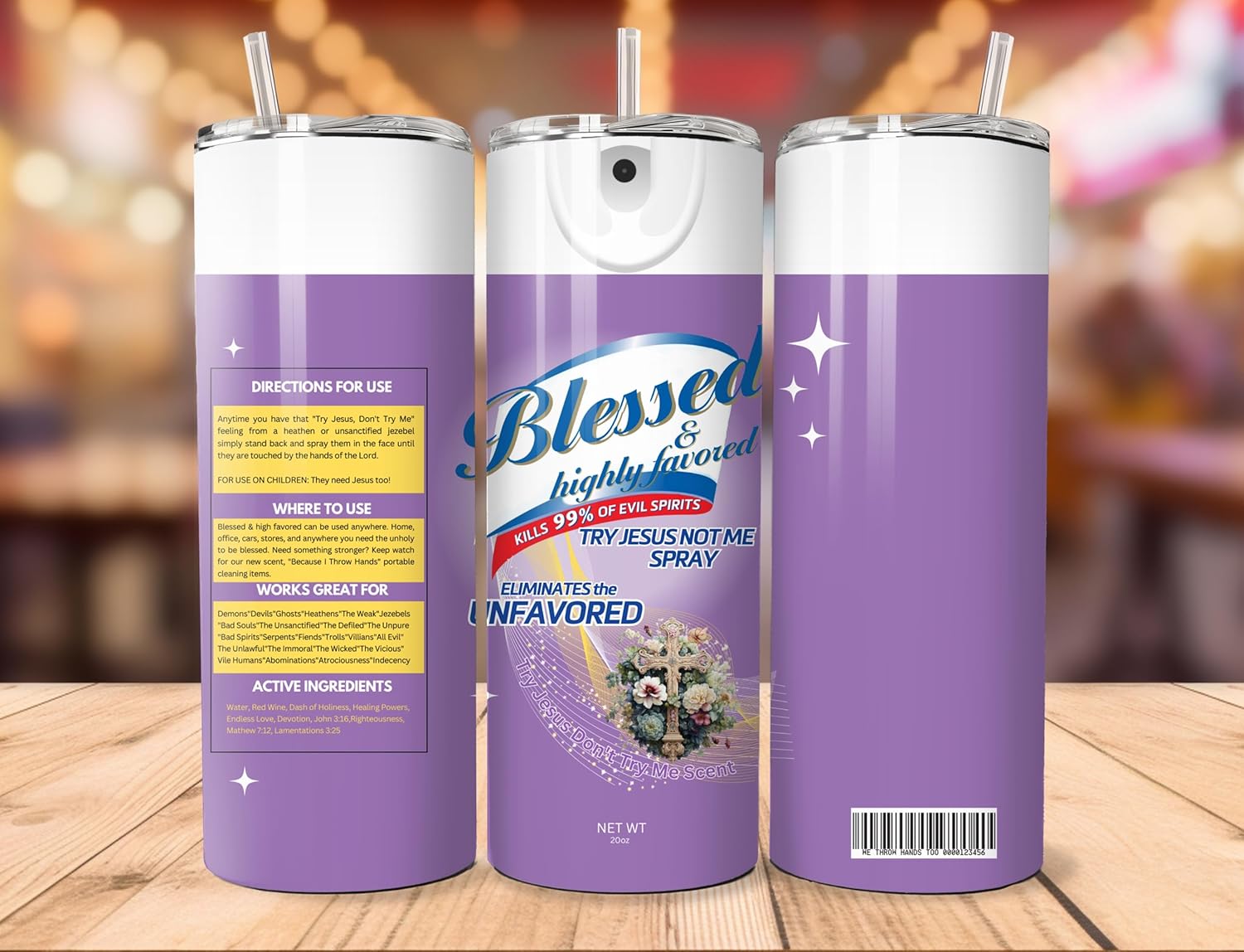 Amazon.com | 20 oz Skinny Tumbler (Blessed & Highly Favored) (Purple ...
