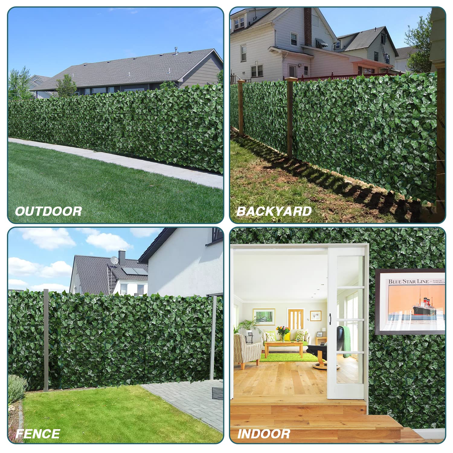 Snapklik.com : ECOOPTS 4x12 Artificial Ivy Leaf Fence Screen