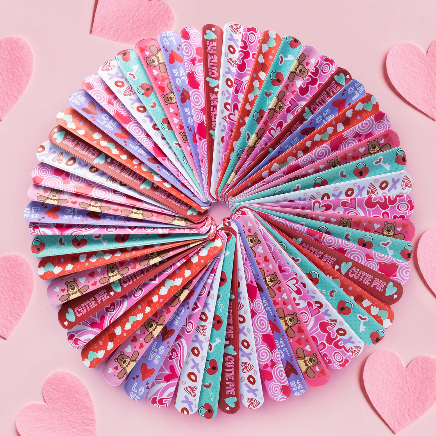 Snapklik.com : JOYIN 72 Pcs Valentines Day Slap Bracelets