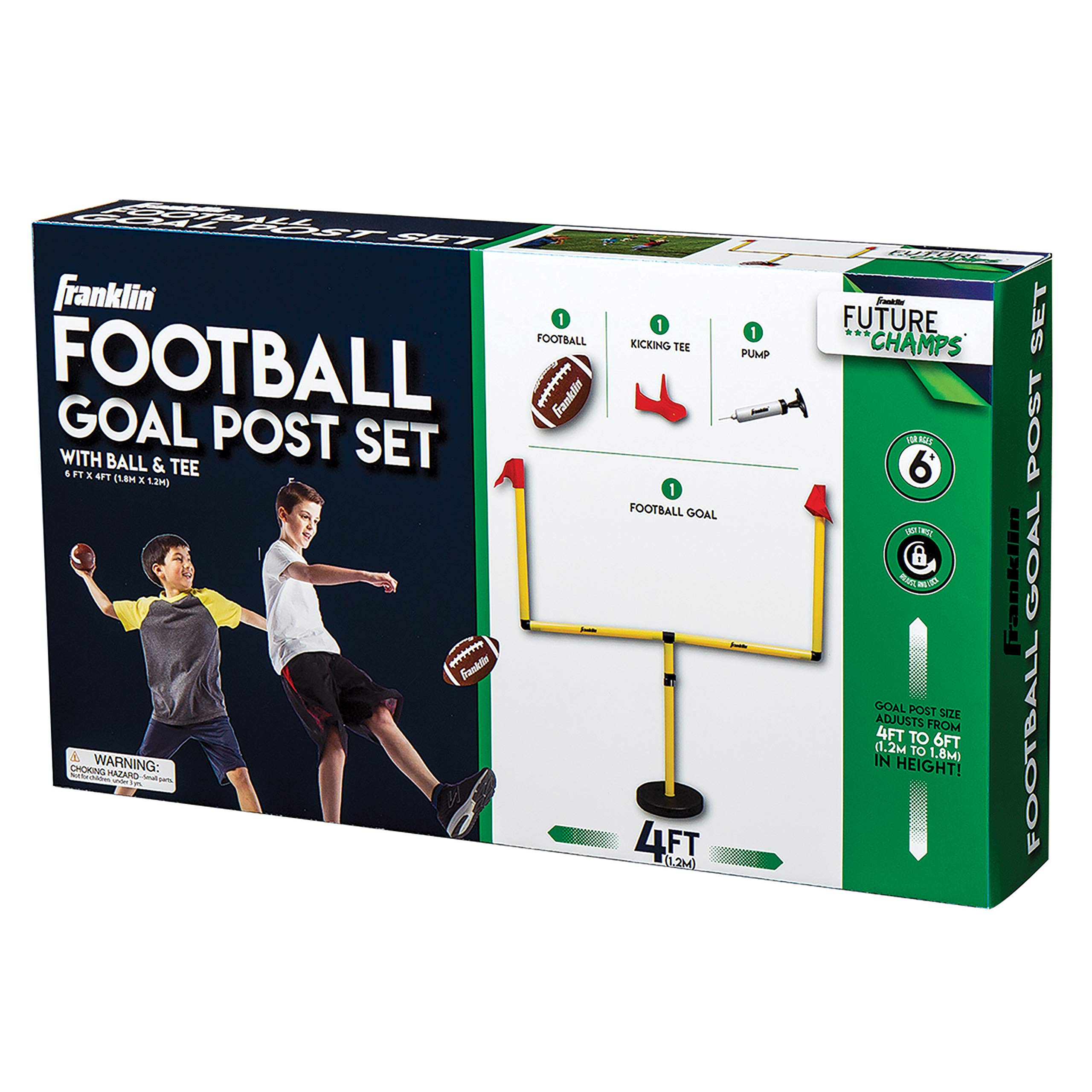 Franklin Sports Youth Football Goal-Post Set — Kids’ Football Goal Post ...