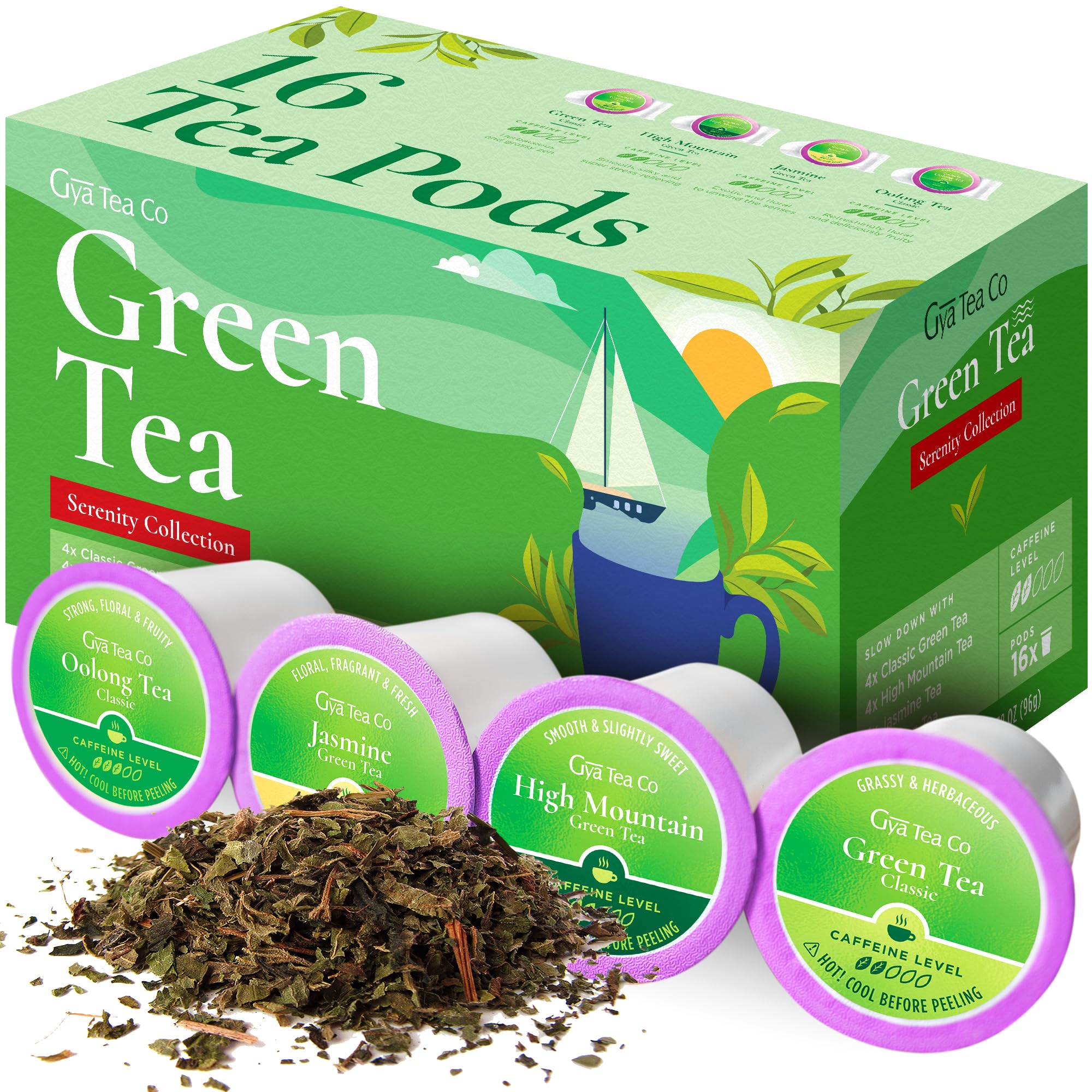 Amazon.com: Gya Tea Co Green Tea Pods Tea Gift Set (16 ct) - Assorted ...