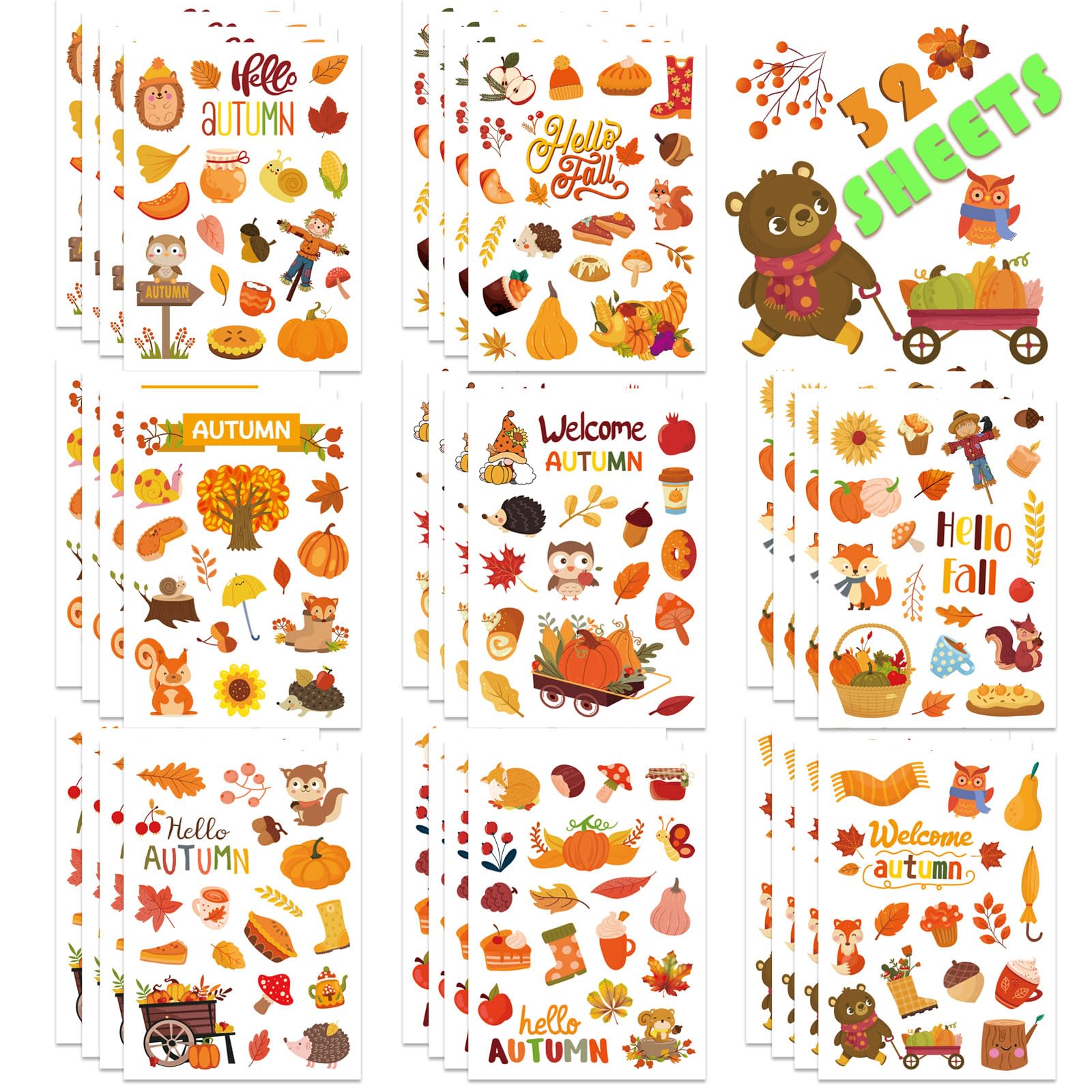 Amazon.com: Fall Stickers Autumn Stickers 640PCS Thanksgiving Stickers ...