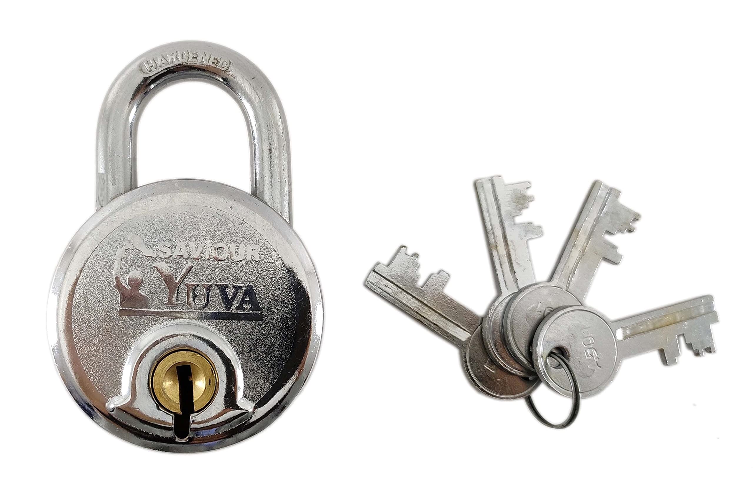 Buy NAVIRA HANDICRAFT Indian YUVA Saviour 69mm Iron 4 Key Padlock ...