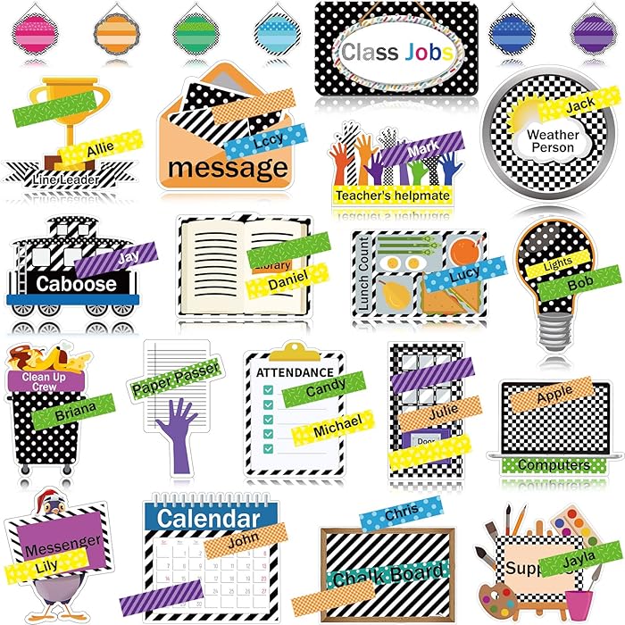 Buy 74 Pieces Classroom Job Bulletin Board Set Classroom Helper Job ...