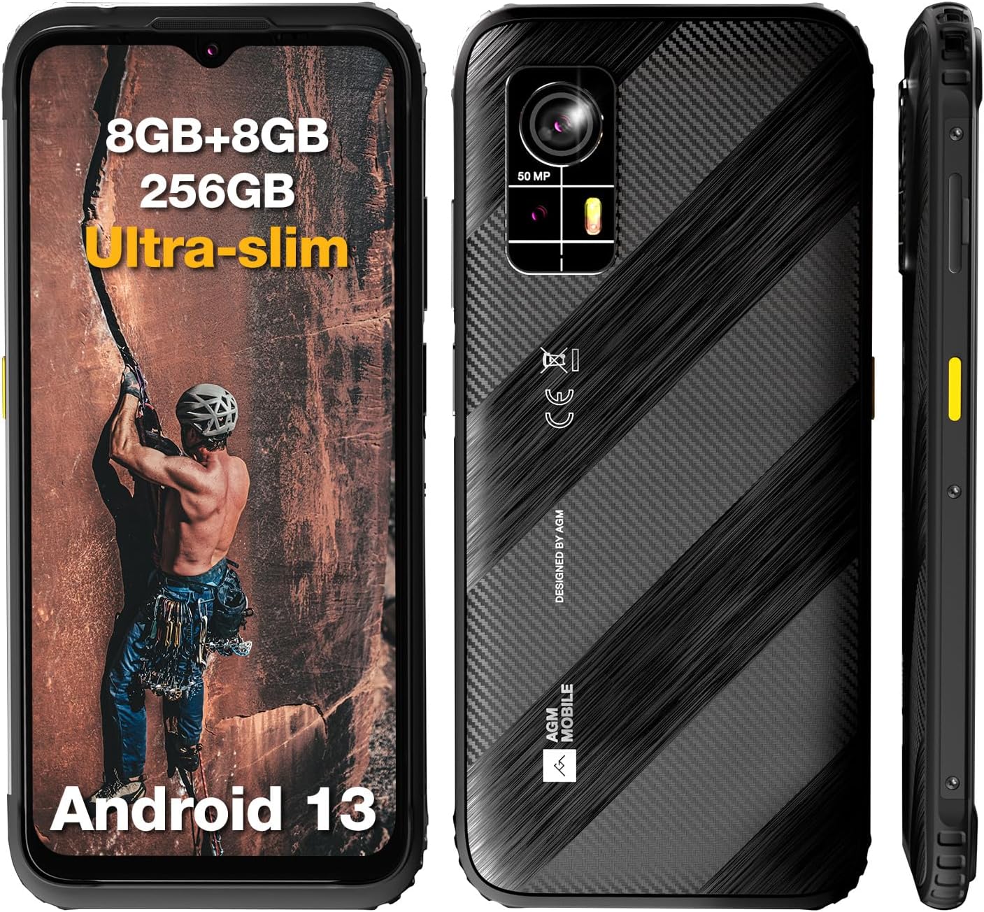 Amazon.com: AGM H6 Rugged Smartphone, Ultra-thin & Light, 4G Rugged ...