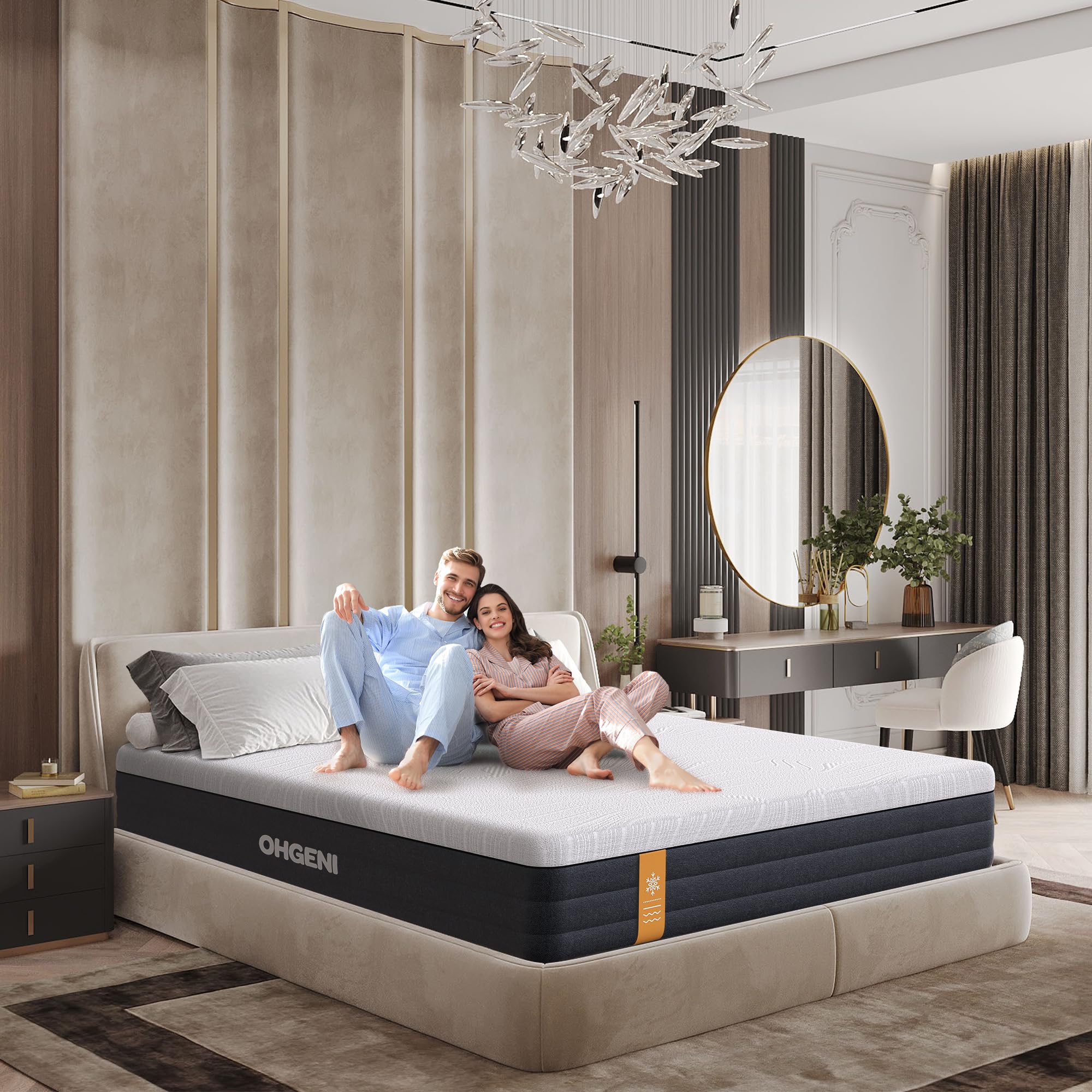 Amazon.com: OhGeni 10 Inch Medium Firm King Size Mattress, Cooling Gel ...