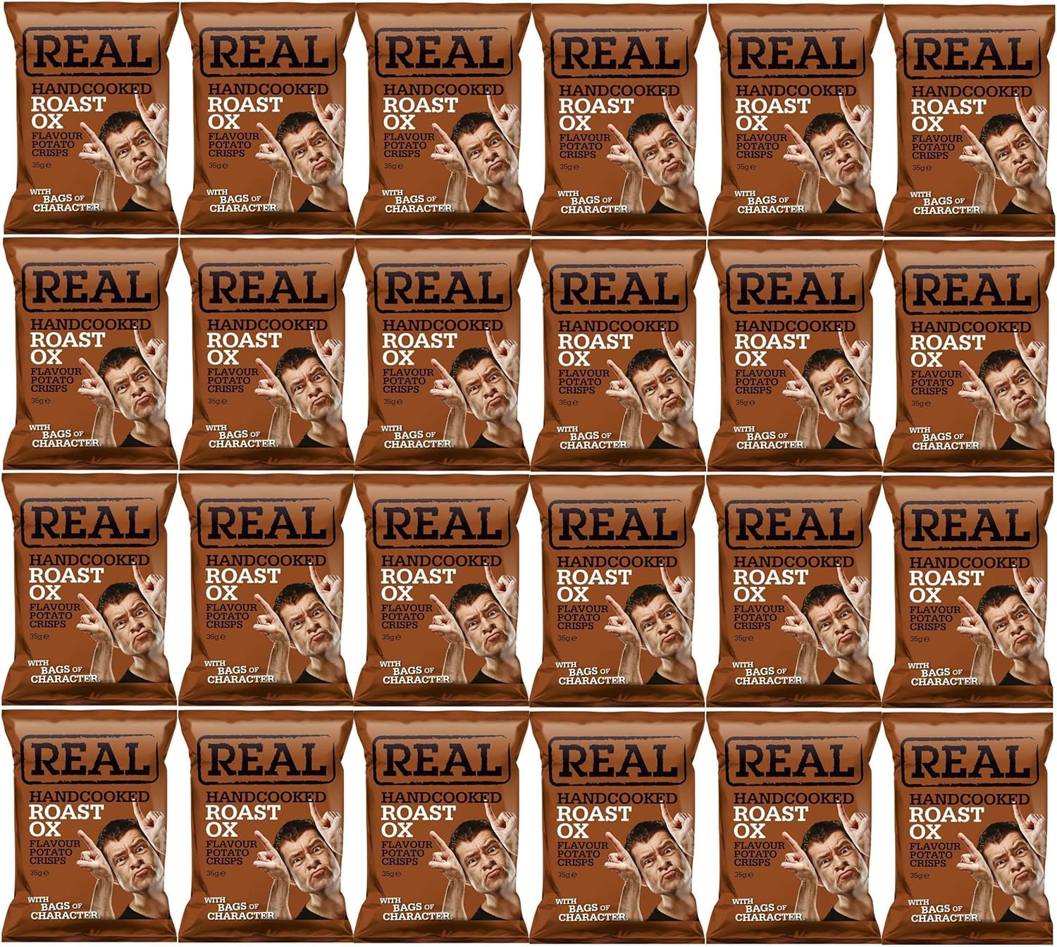 Real Hand Cooked Potato Crisps 35g (Pack of 24) : Amazon.co.uk: Grocery