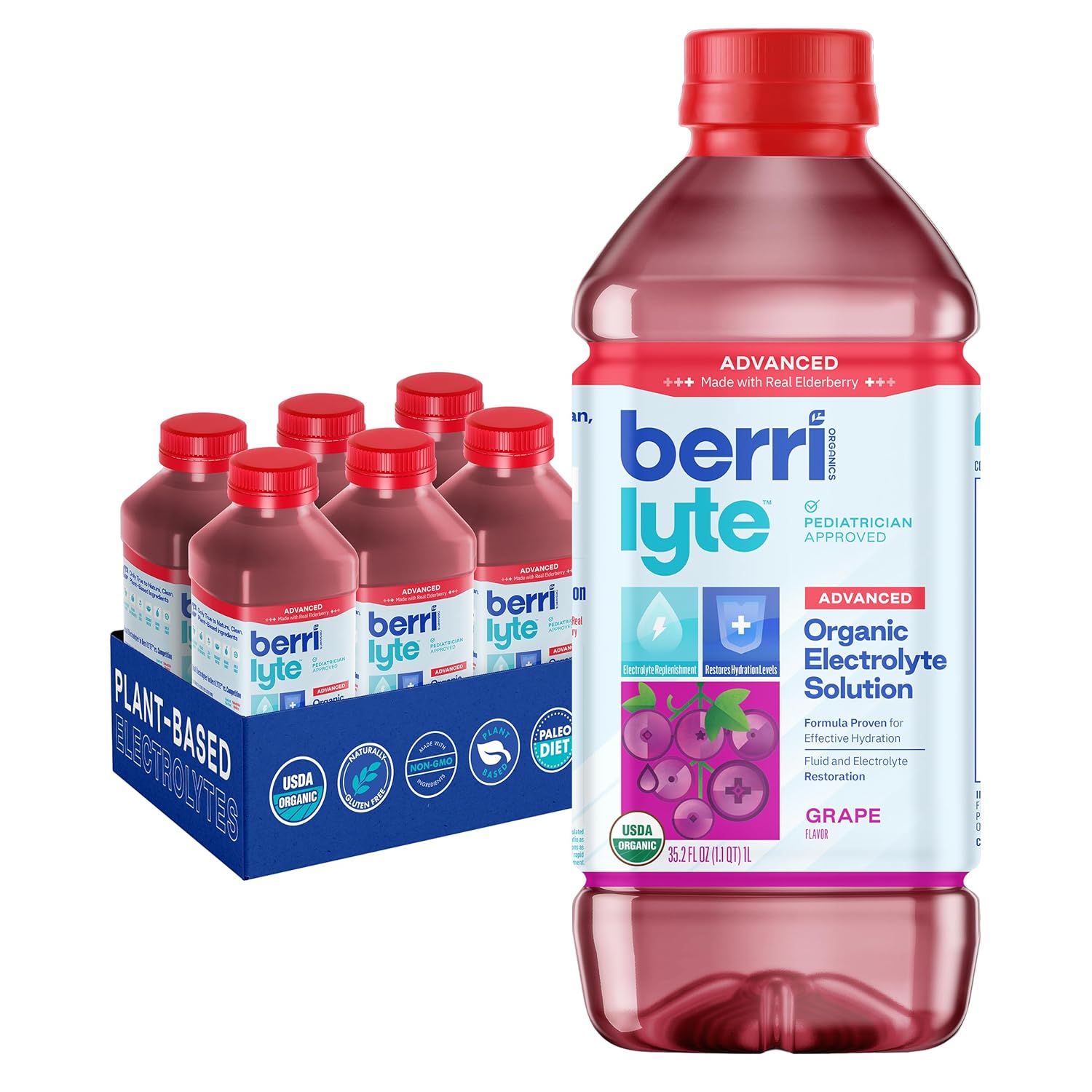 Amazon.com: Berri Lyte Advanced Plant Based Organic Electrolyte Solution – Pediatric Rehydration ...