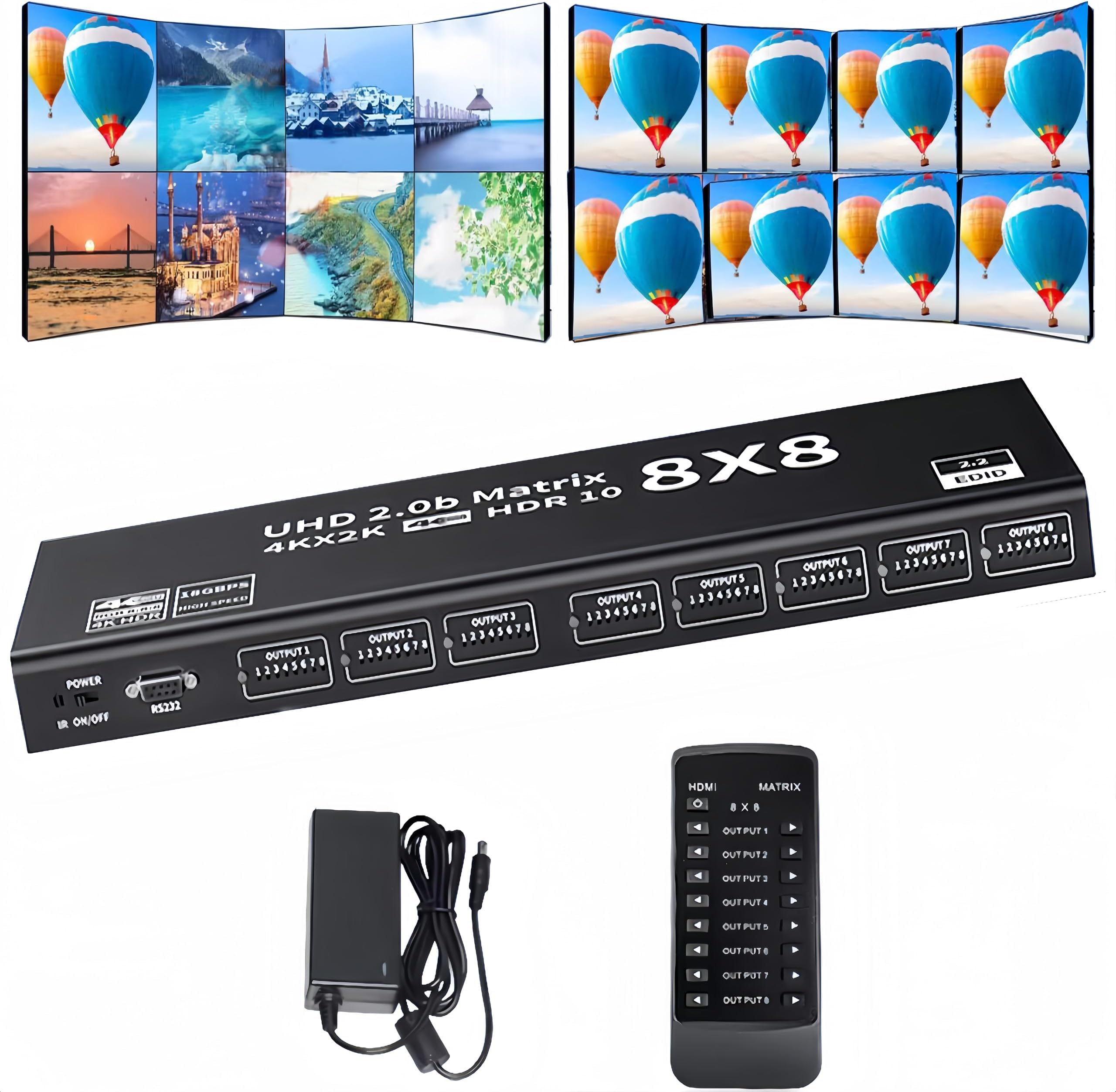 Amazon.com: 4K HDMI Matrix Switcher 8x8 with Web GUI & 3.5mm Audio ...