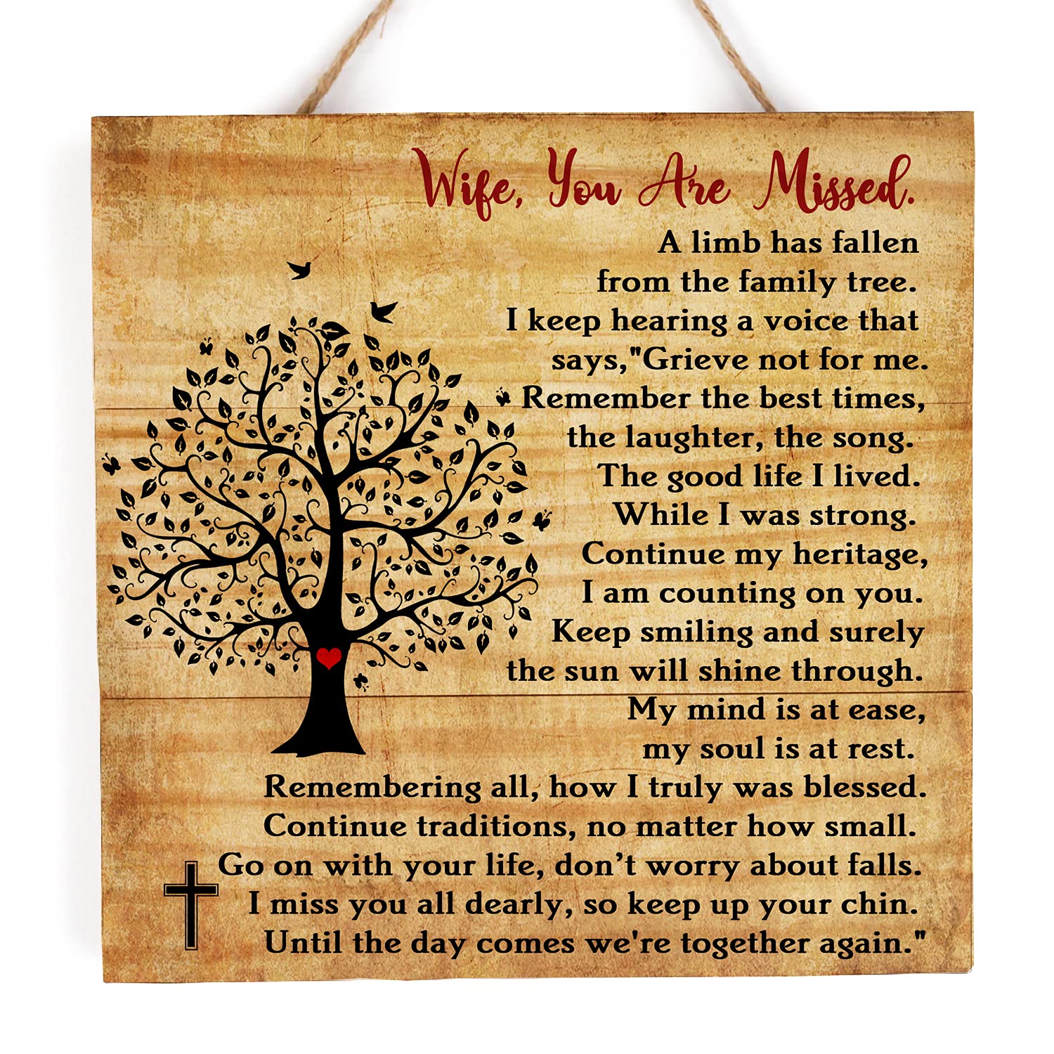 Buy Kullder Memorial Wood Sign for Loss of Loved One Sympathy Gifts ...