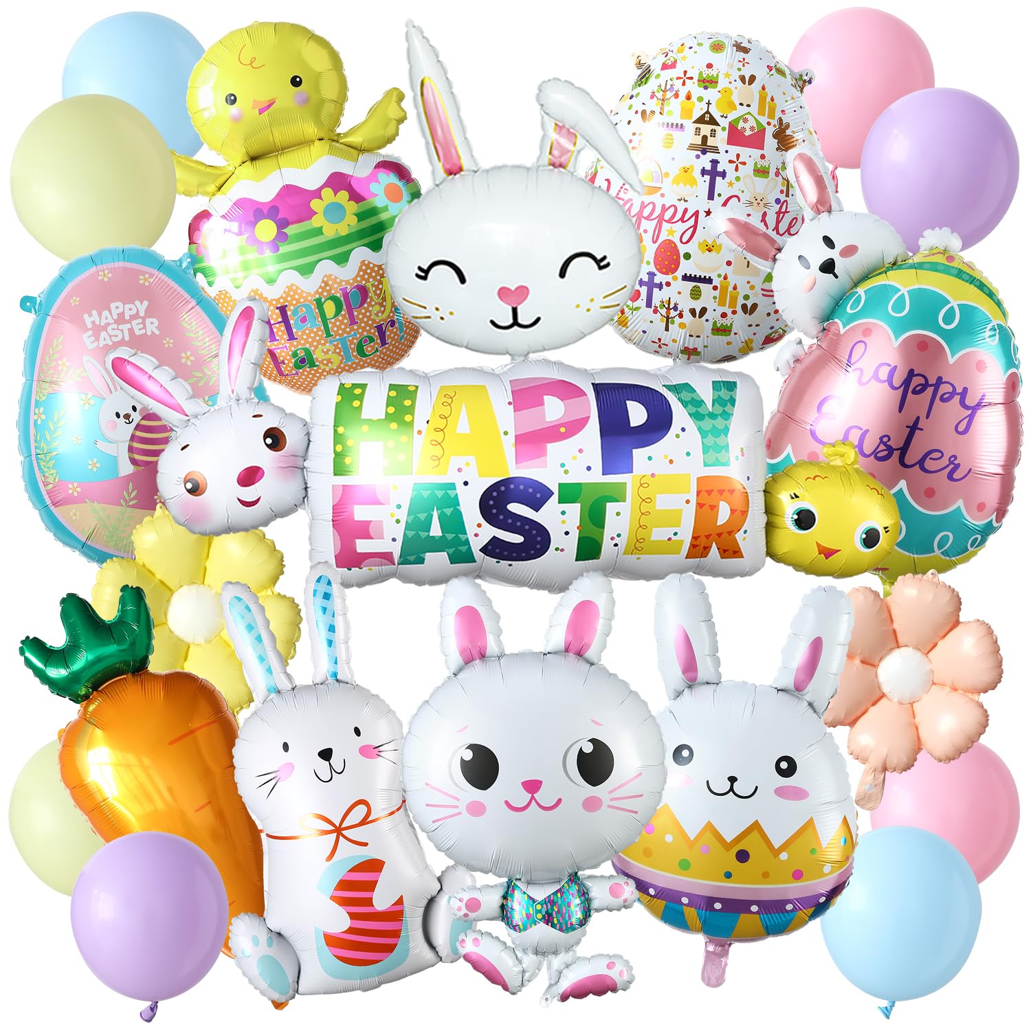 Amazon.com: Easter Balloon Decorations, 20Pcs Mix Easter Balloons Kit ...