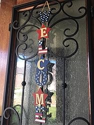 Amazon.com: Amscan 241403 Americana Welcome MDF Sign, 28" x 4", 1 Pc ...