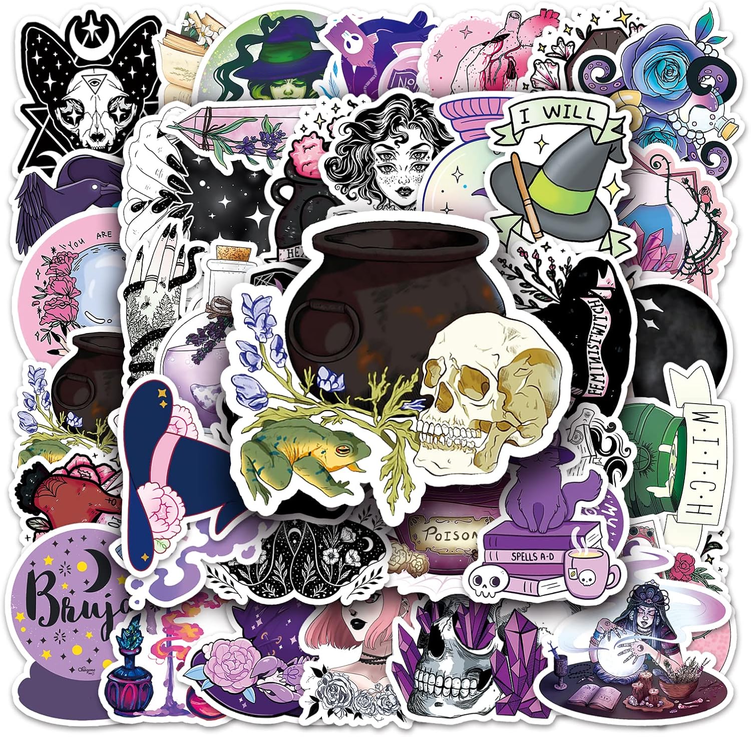 Amazon.com: Witchy Sticker Pack of 50 Apothecary Magic Potion Stickers ...