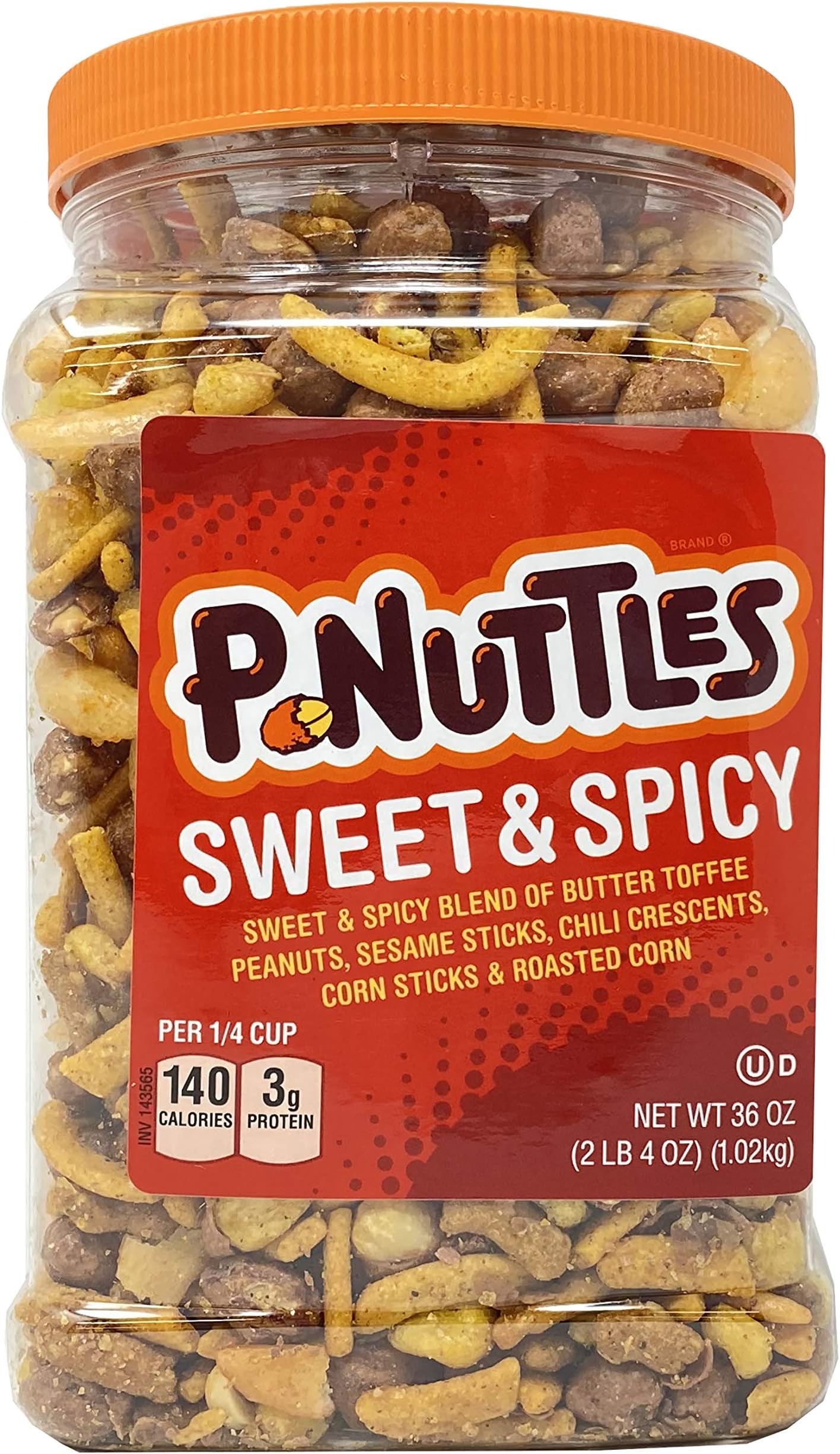 Amazon.com : P-Nuttles Sweet & Spicy Butter Toffee Peanuts Jar (36 ...