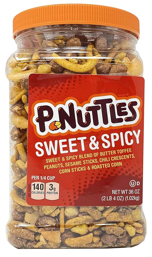 Amazon.com : P-Nuttles Sweet & Spicy Butter Toffee Peanuts Jar (36 ...