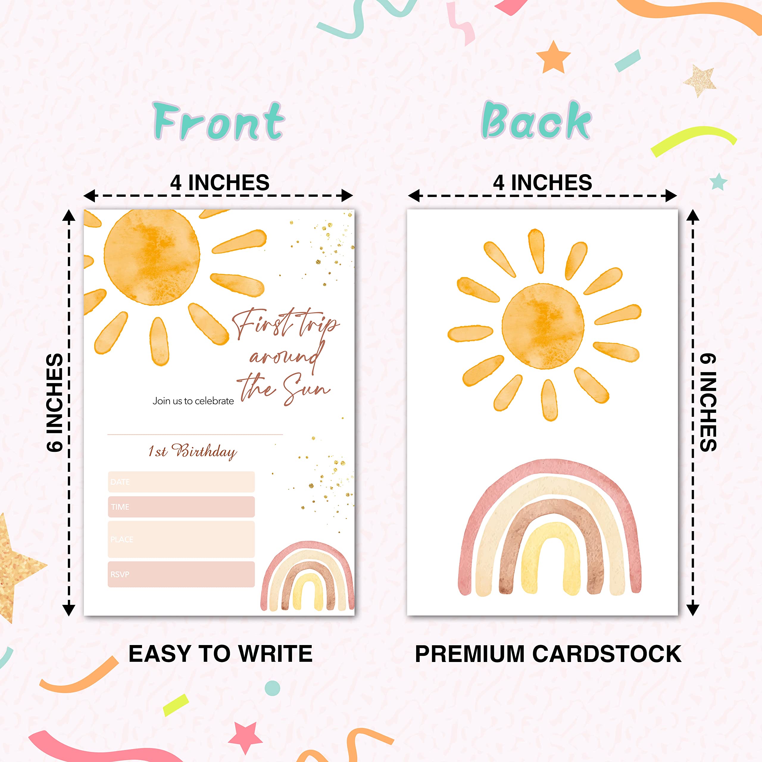 Sunshine First Birthday Invitations Sunshine Rainbows Invitation