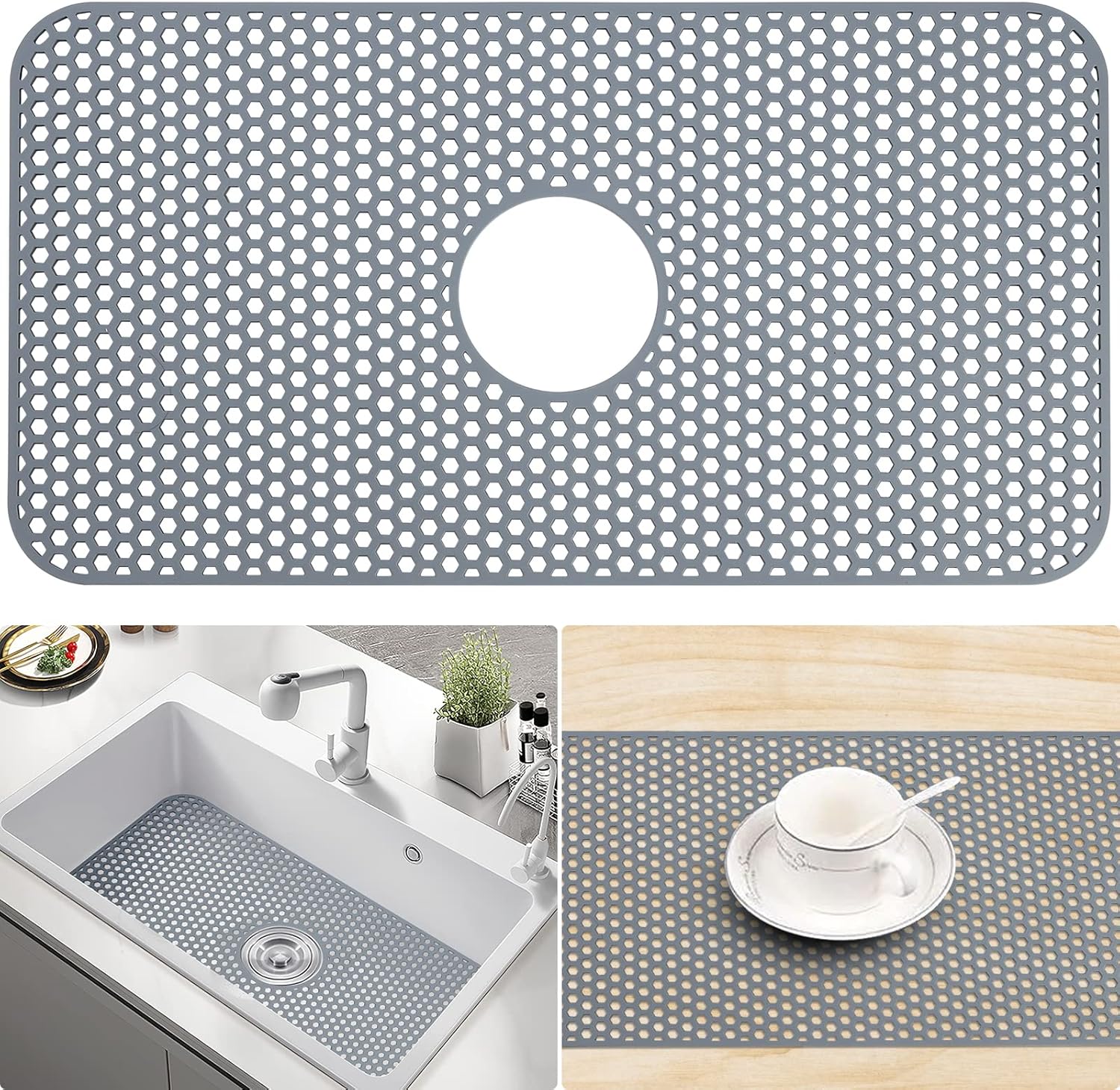 Amazon.com: YISUN Kitchen Sink Mats, Sink Protectors for Kitchen Sink ...