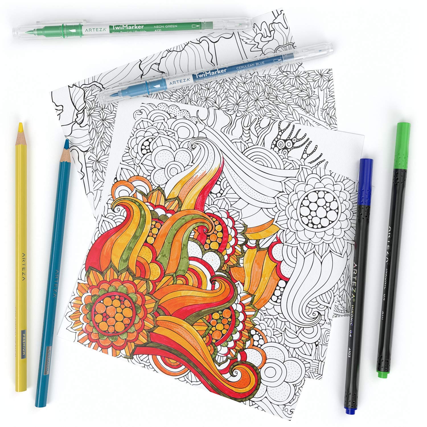 Snapklik.com : Adult Coloring Book, Floral Designs, 72 Sheets, 64x64 ...