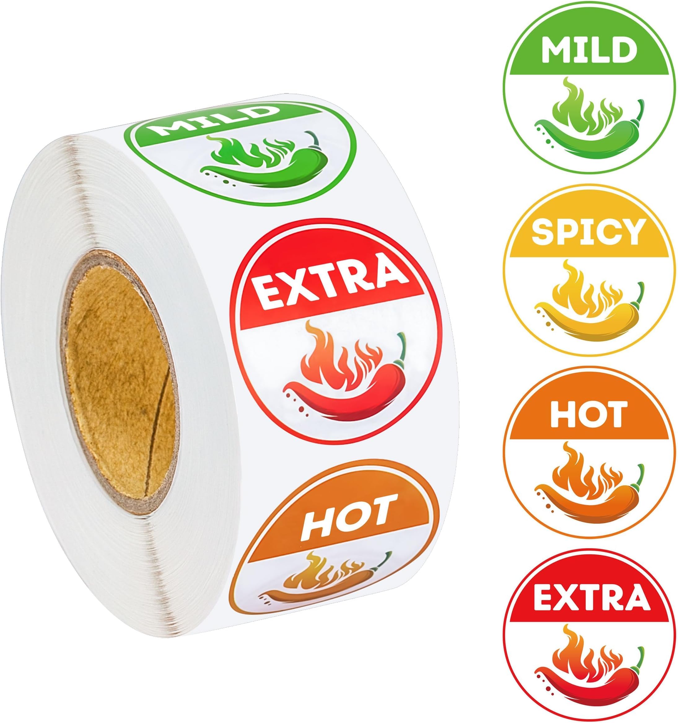 Amazon.com : Lesnala 800Pcs 4 Level Spicy Indicator Stickers Chili Food ...