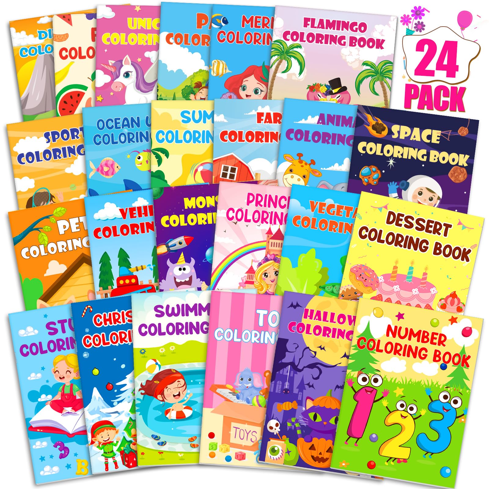 Lionoble 24 Pack Coloring Books for Kids Ages 4-8, Small Coloring Books ...