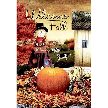 Amazon.com : Morigins Autumn Pumpkin Double Sided Decorative Welcome ...