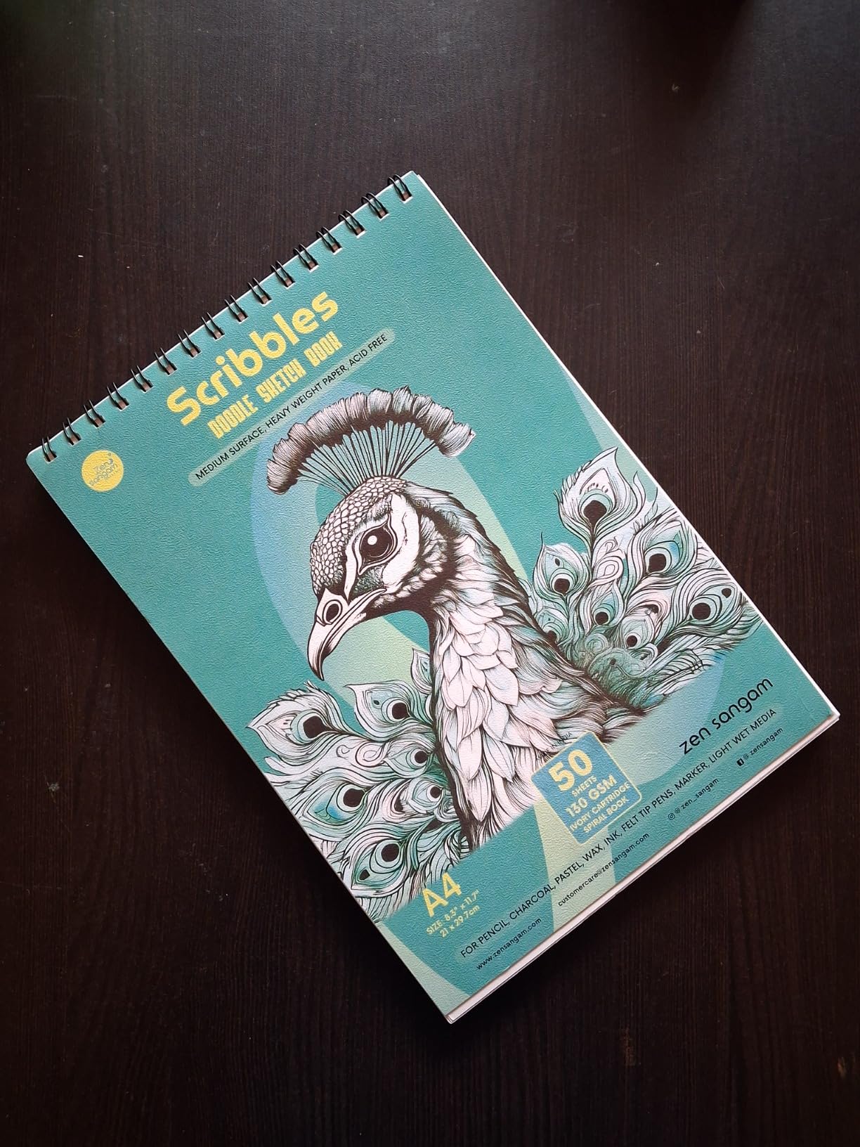 Zen Sangam Scribbles A4 Sketchbook | 50 Sheets 130GSM Acid-Free Paper ...