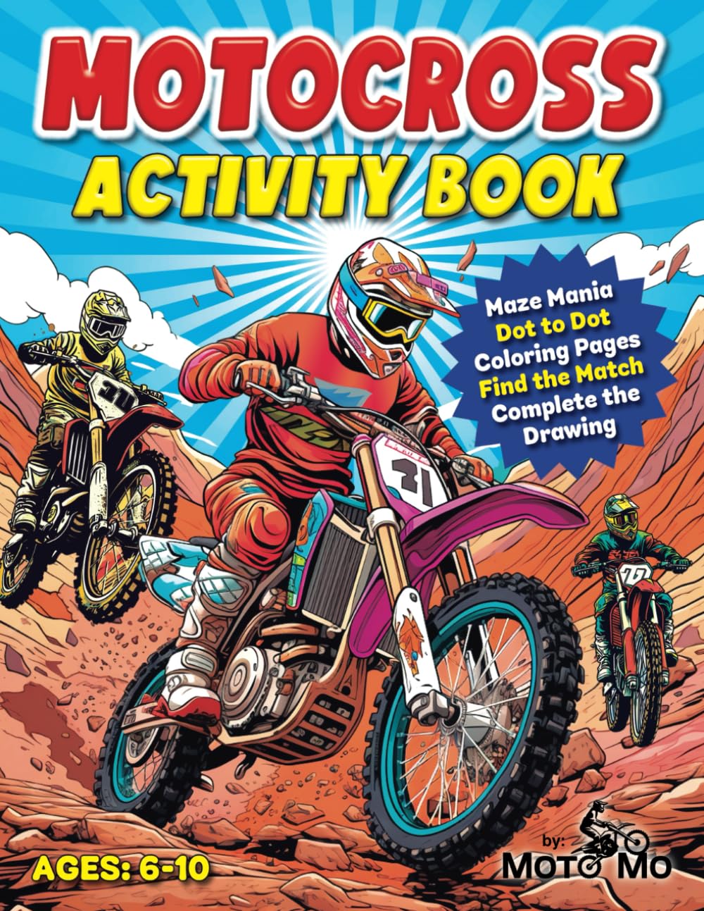 Motocross Activity Book for Kids. Dirt Bike Activity Book for Kids Ages ...